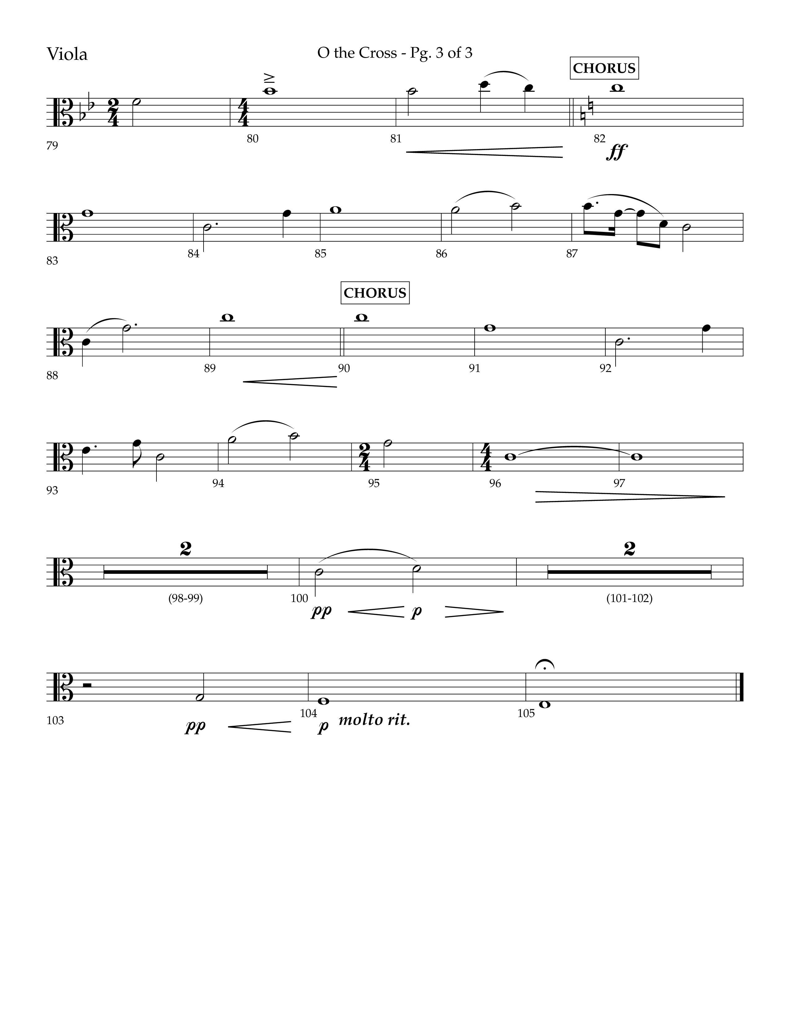 O The Cross (Choral Anthem SATB) Viola Sheet Music PDF (Lifeway Choral / Arr. Cliff Duren ...