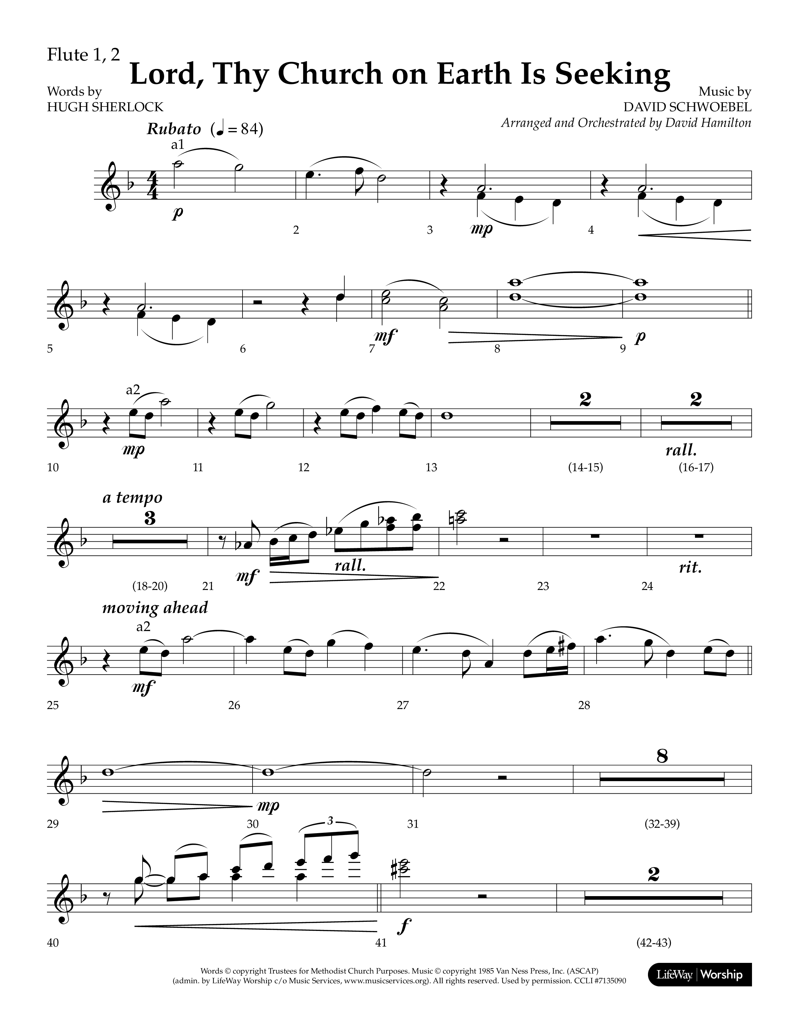 Lord Thy Church On Earth Is Seeking (Choral Anthem SATB) Flute Sheet ...