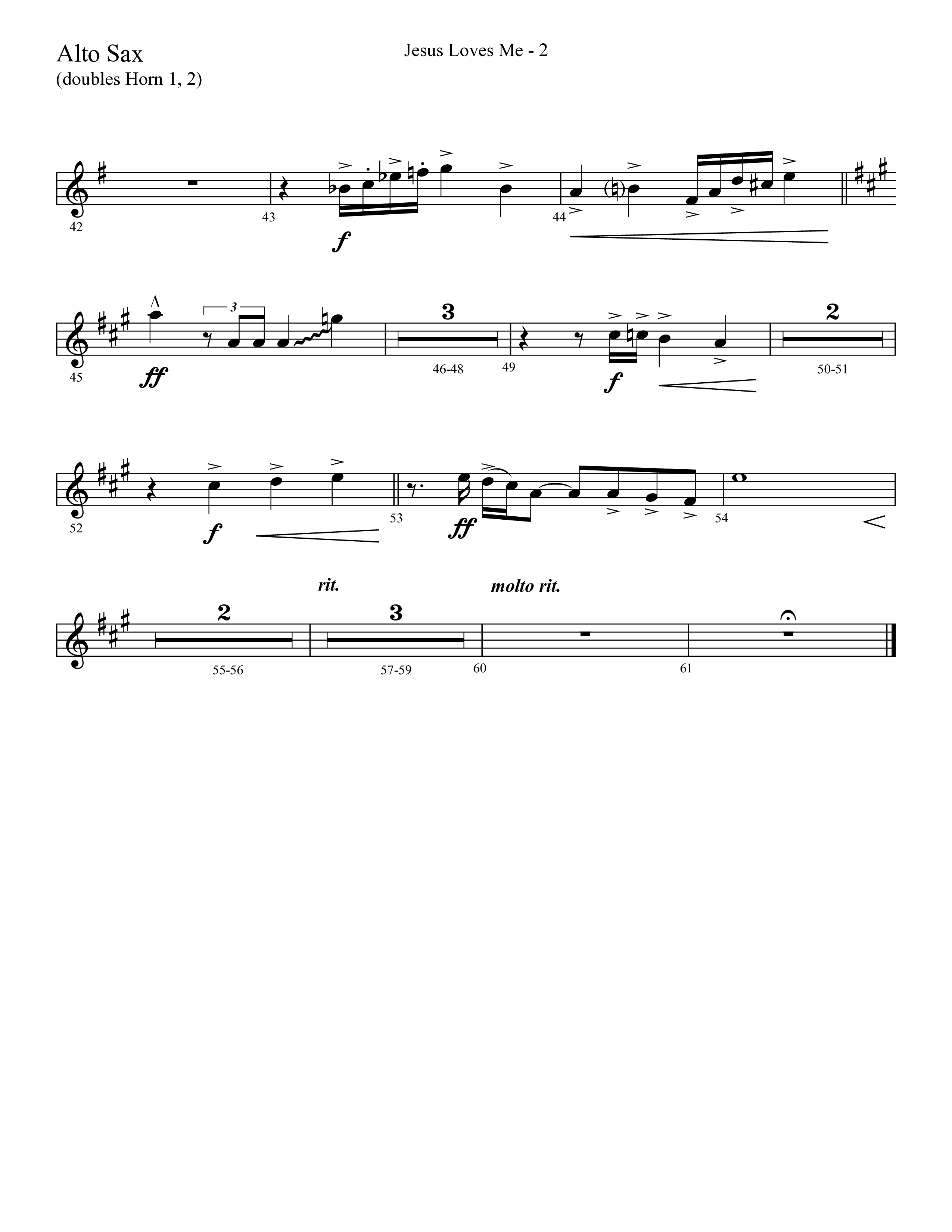 Jesus Loves Me with The Love Of God (Choral Anthem SATB) Alto Sax Sheet ...