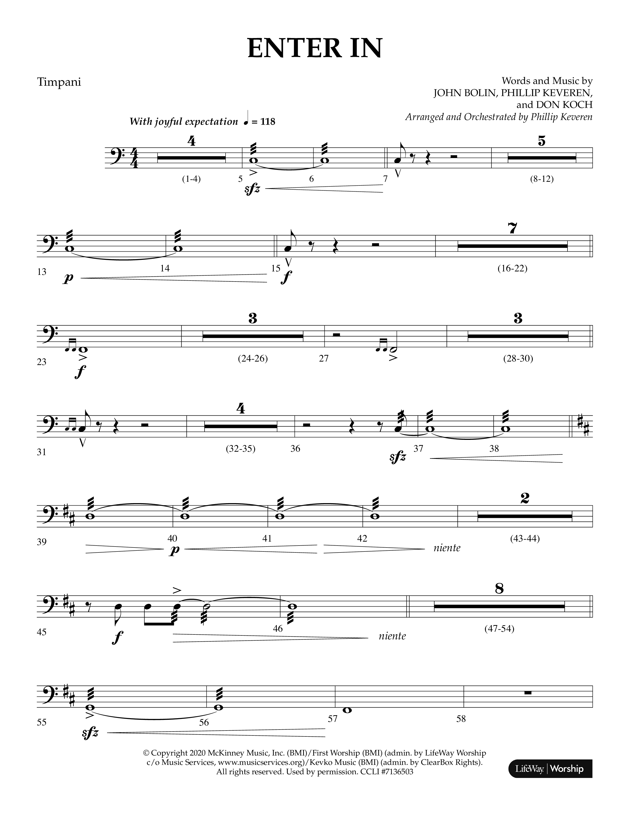 Enter In Choral Anthem Satb Timpani Sheet Music Pdf Lifeway Choral