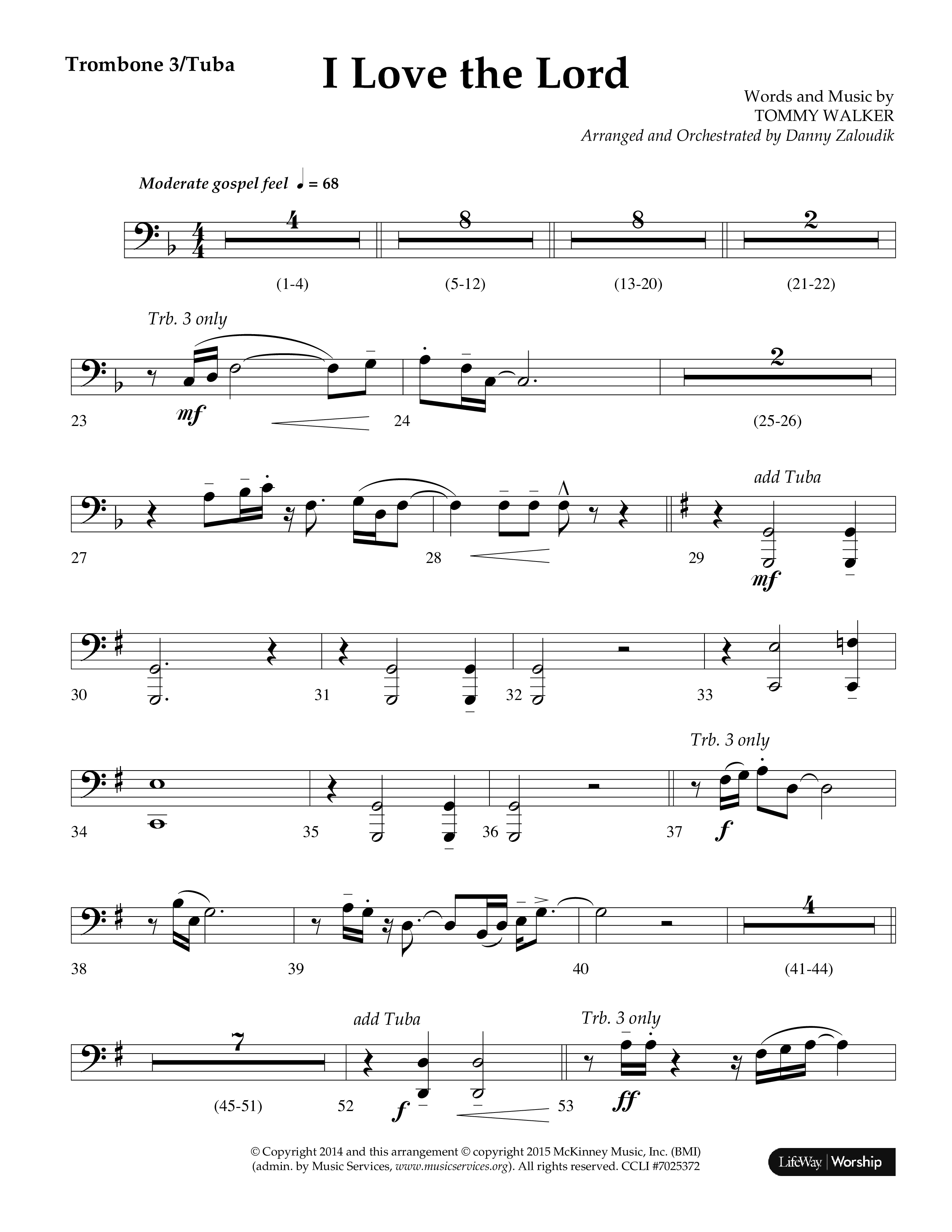 I Love The Lord Choral Anthem Satb Trombone Tuba Sheet Music Pdf