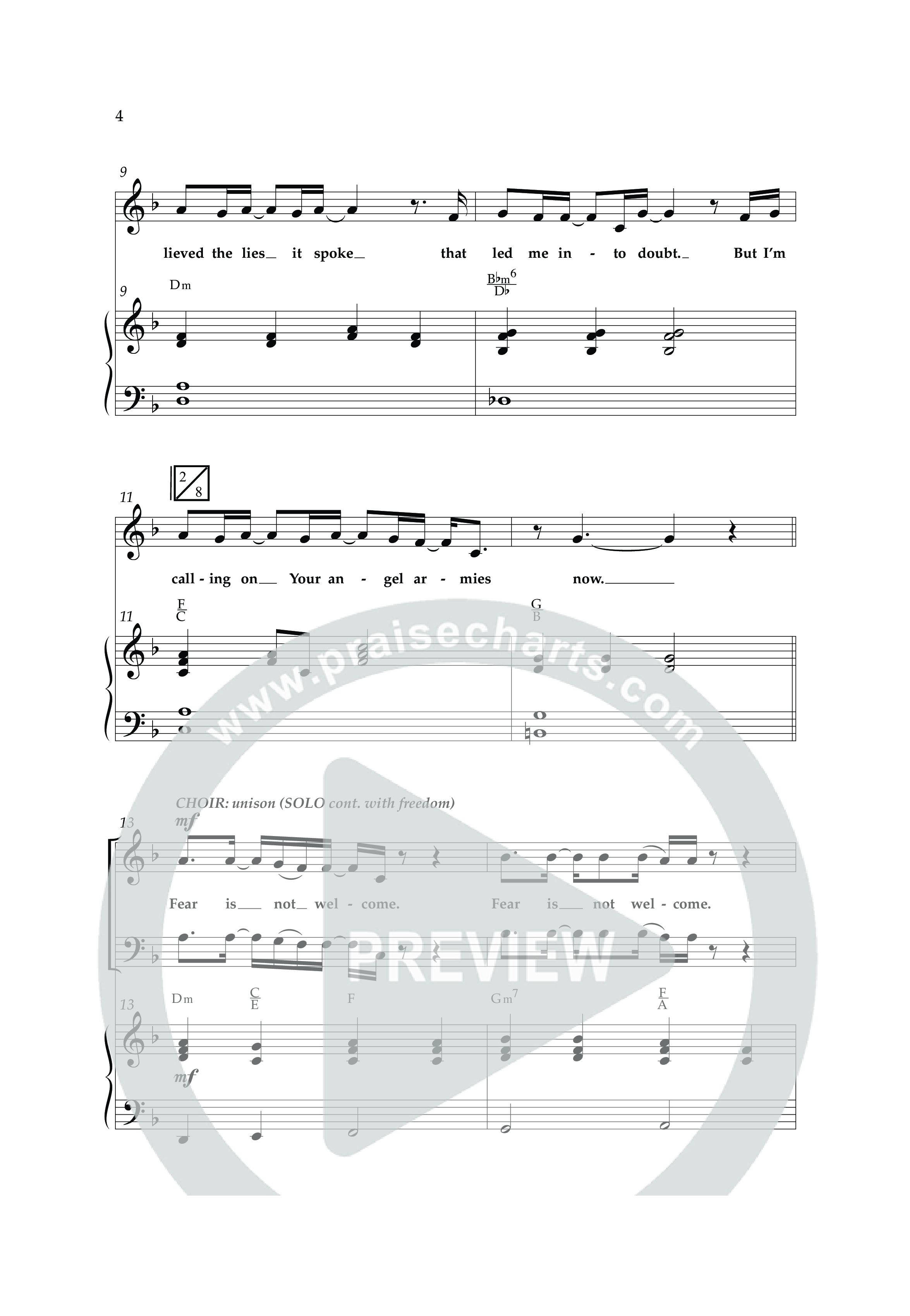 Fear Is Not Welcome (Choral Anthem SATB) Sheet Music PDF (Lifeway ...