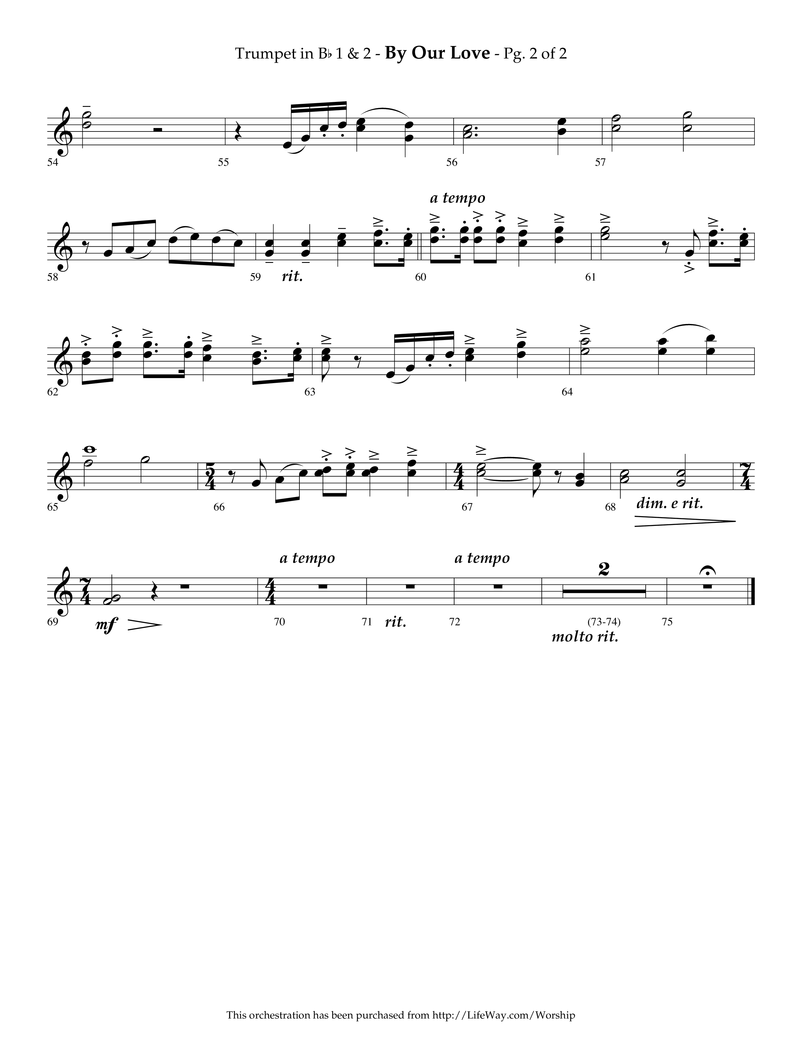 By Our Love (Choral Anthem SATB) Trumpet Sheet Music PDF (Lifeway ...