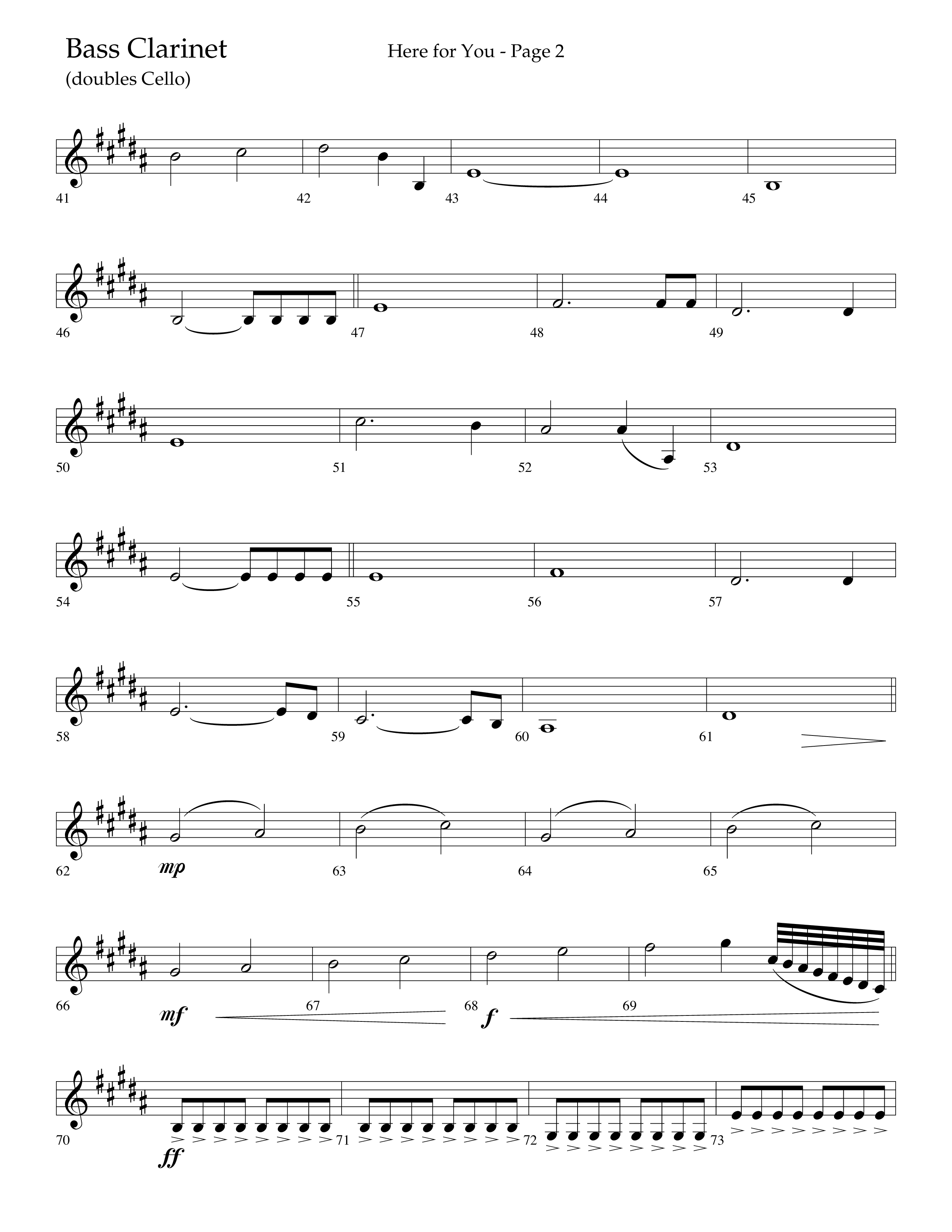 Here For You Choral Anthem Satb Bass Clarinetsheet Music Pdf Lifeway