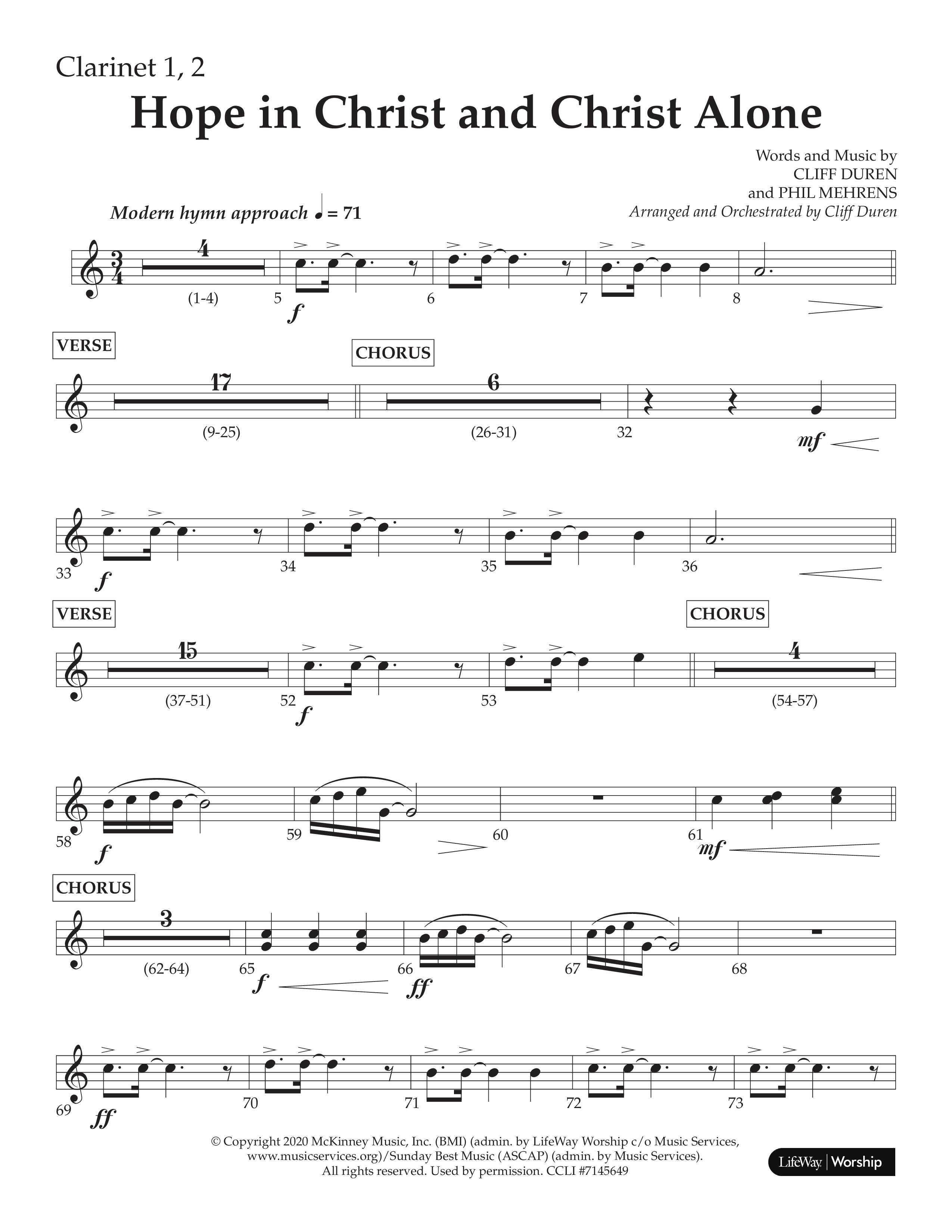 Hope In Christ And Christ Alone Choral Anthem Satb Clarinet Sheet