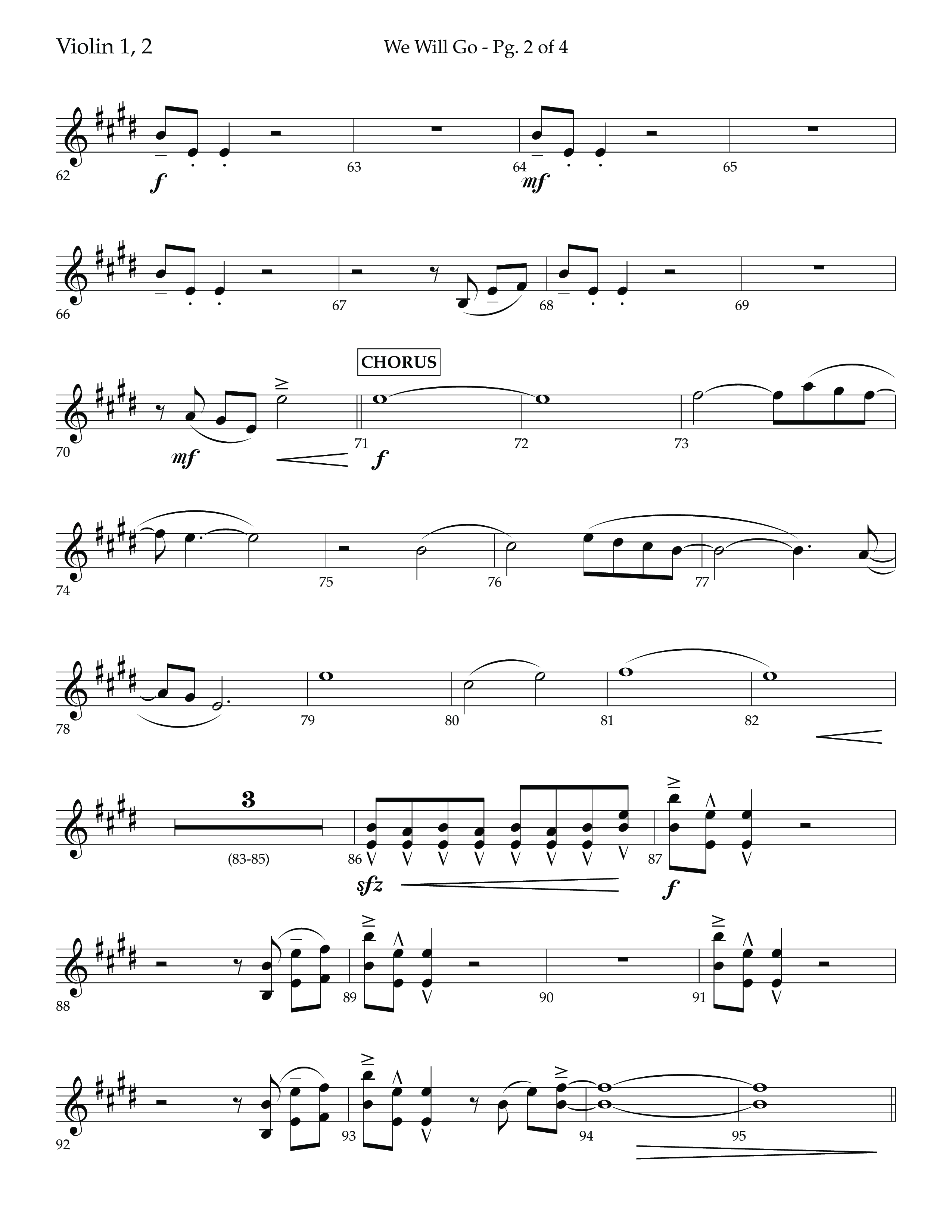 We Will Go (Choral Anthem SATB) Violin Sheet Music PDF (Lifeway Choral ...