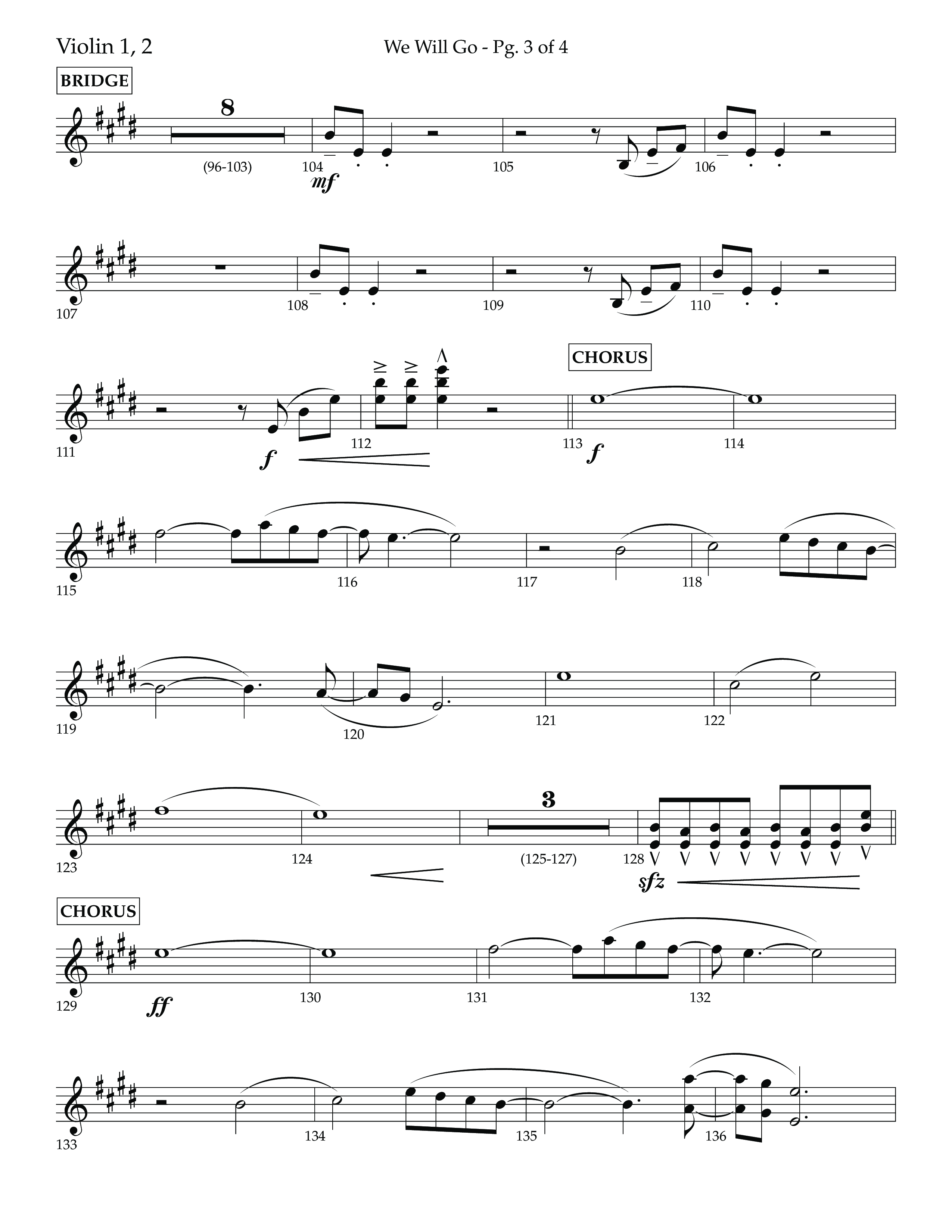 We Will Go (Choral Anthem SATB) Violin Sheet Music PDF (Lifeway Choral ...