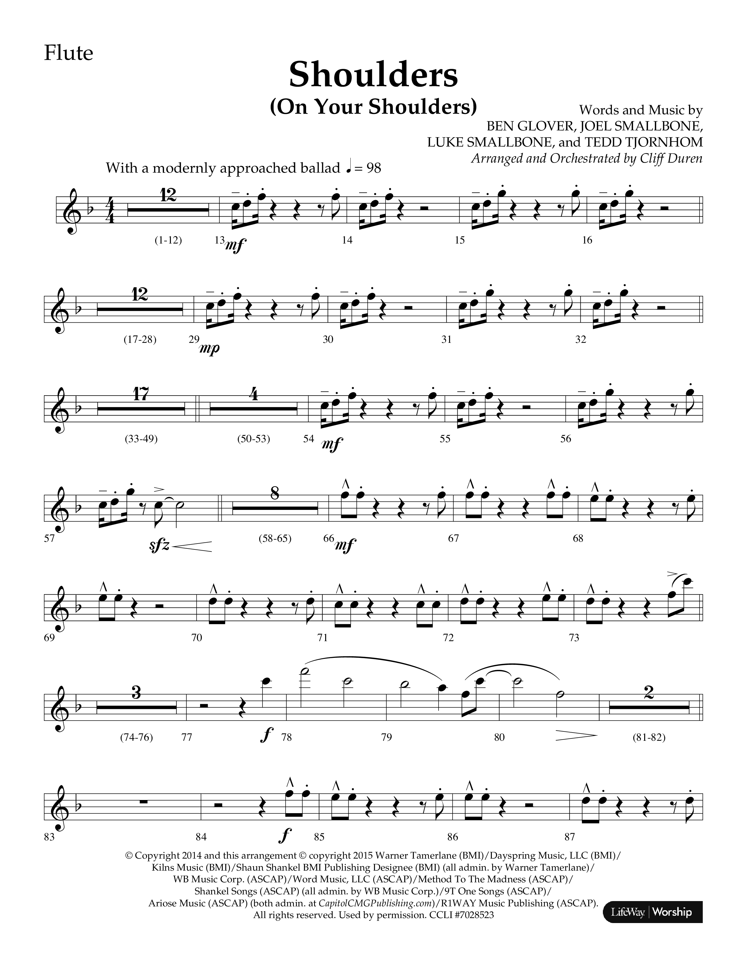 Shoulders (Choral Anthem SATB) Flute Sheet Music PDF (Lifeway Choral ...