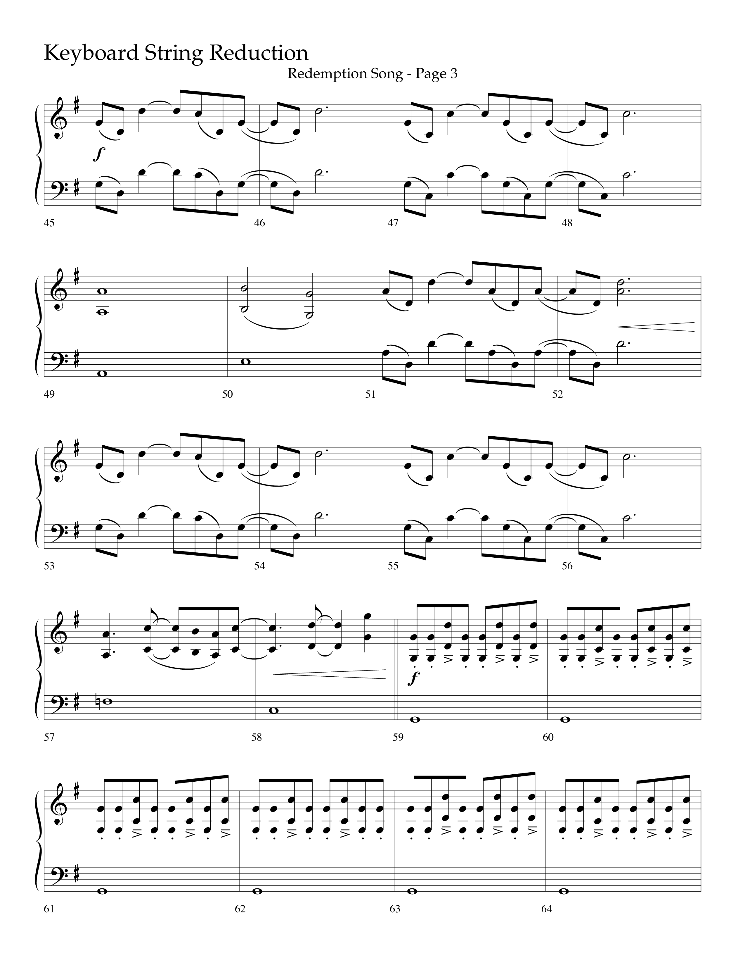 Redemption Song (Choral Anthem SATB) String Reduction Sheet Music PDF (Lifeway Choral / Arr ...