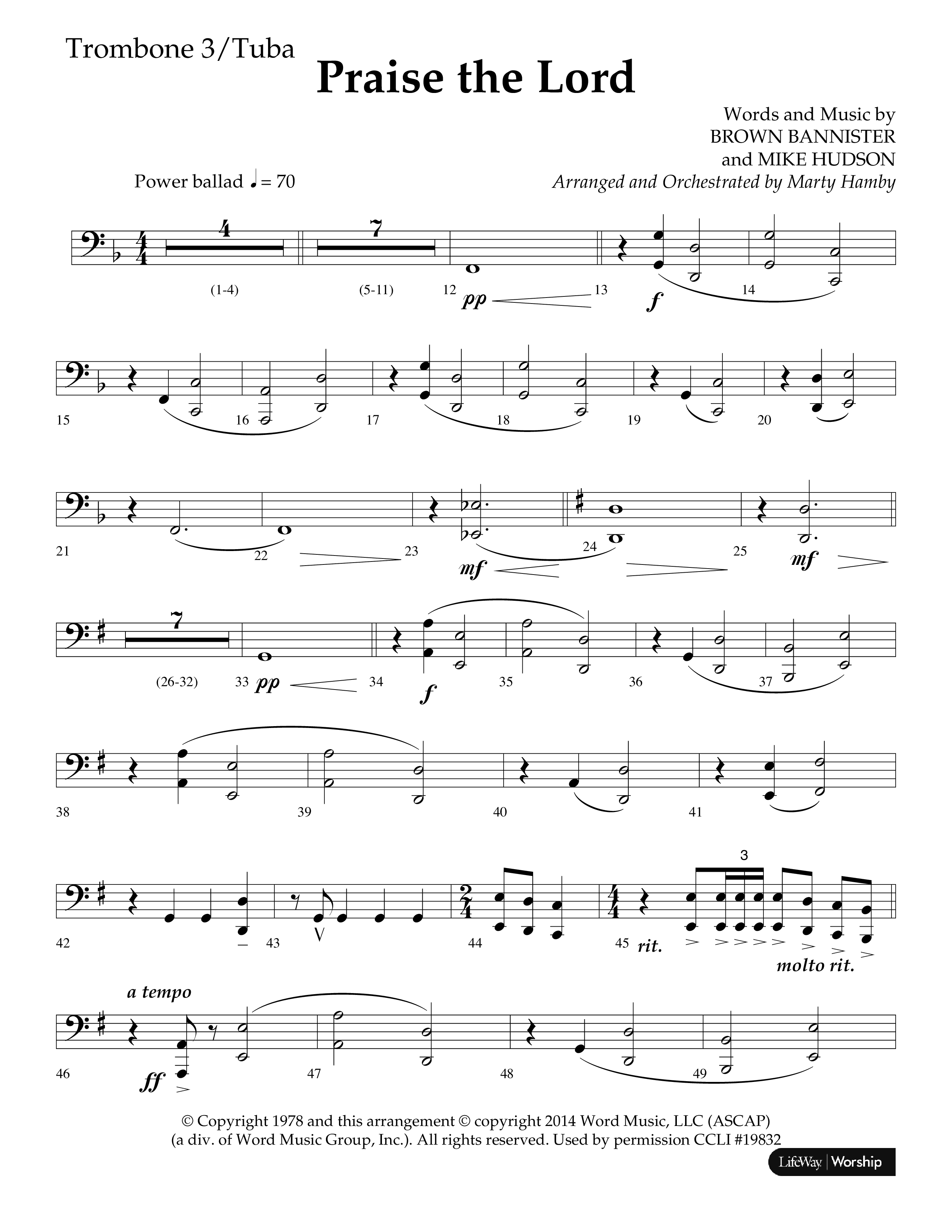 Praise The Lord Choral Anthem Satb Trombone Tuba Sheet Music Pdf