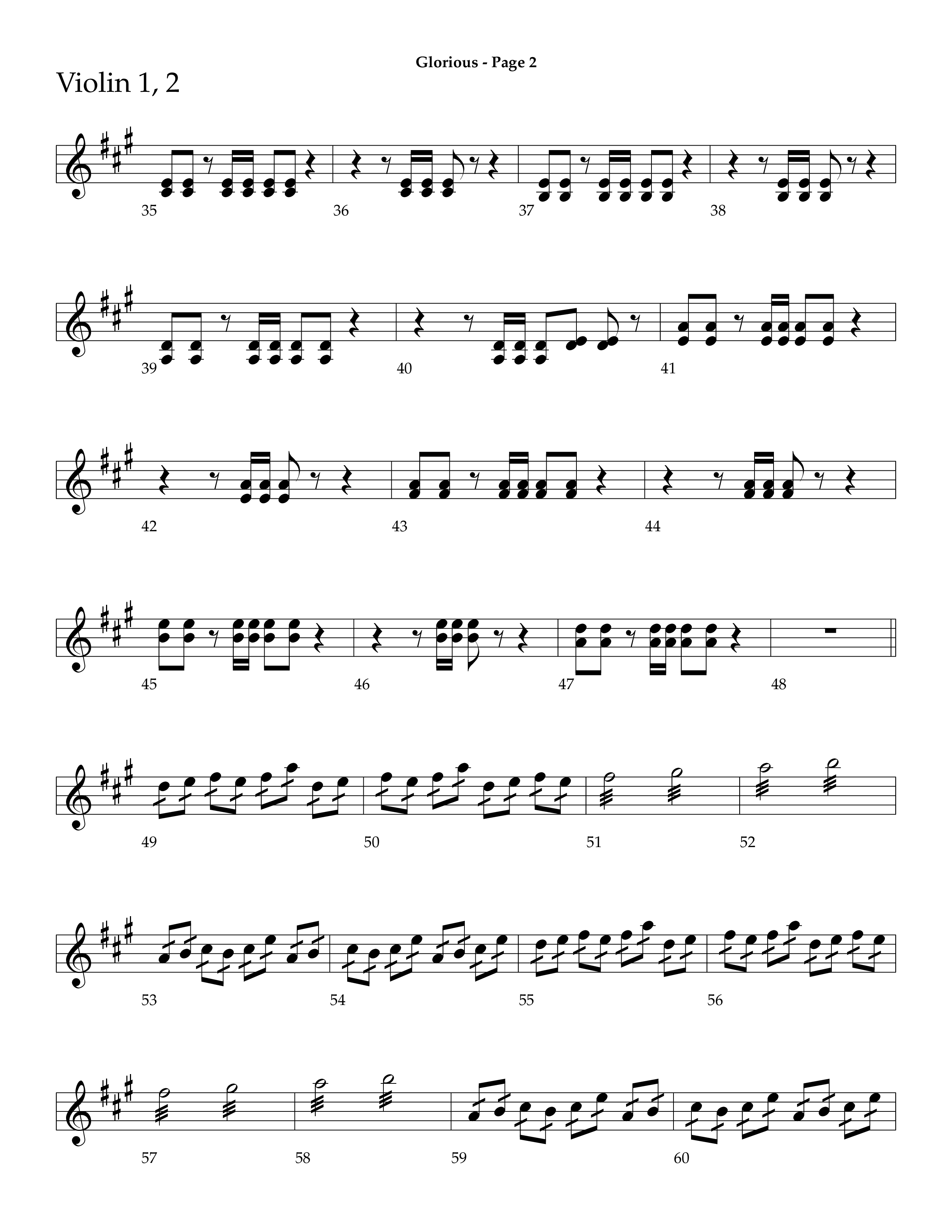 Glorious (Choral Anthem SATB) Violin Sheet Music PDF (Lifeway Choral / Arr. Dave Williamson ...