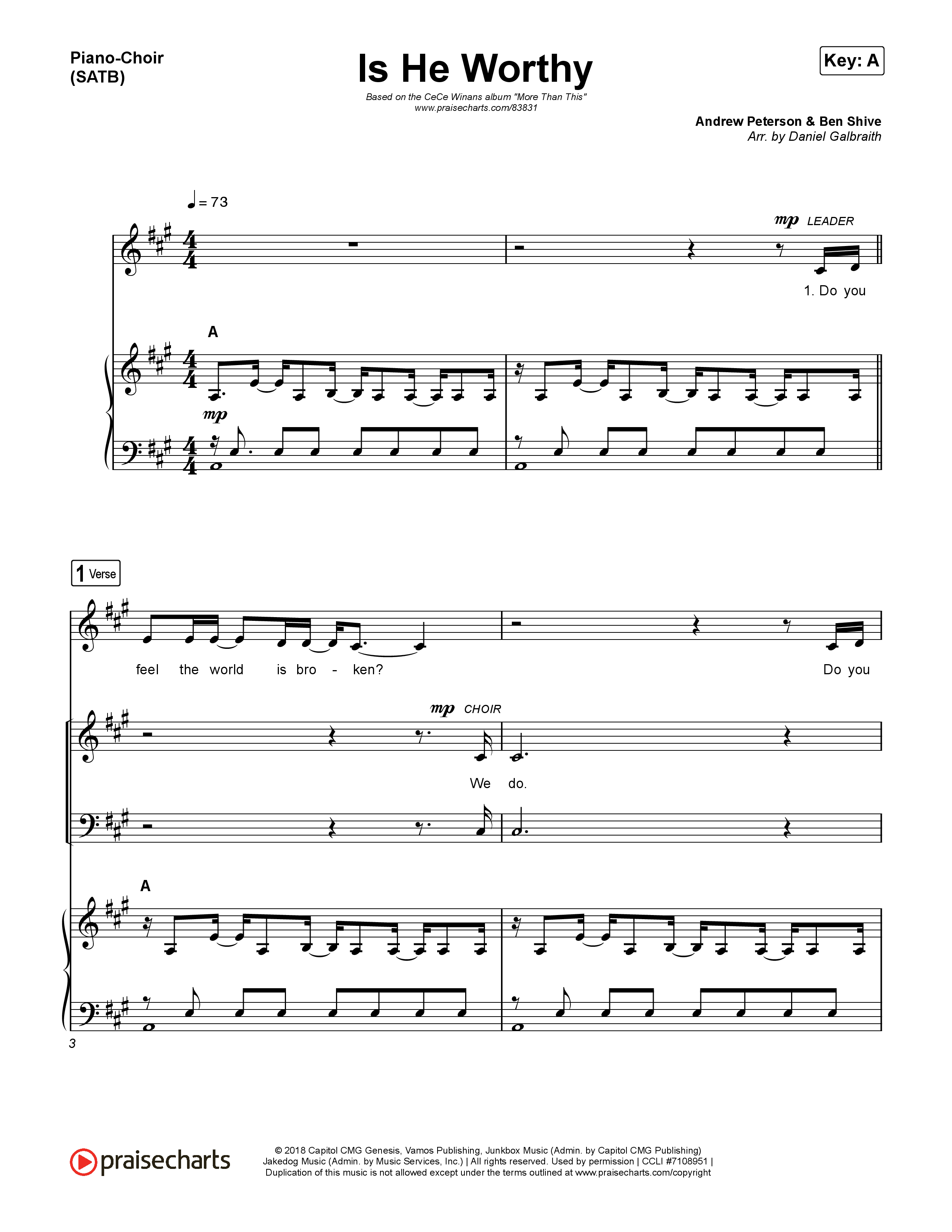 Is He Worthy Sheet Music PDF (CeCe Winans) - PraiseCharts Is He Worthy Sheet Music PDF (CeCe Winans) - PraiseCharts