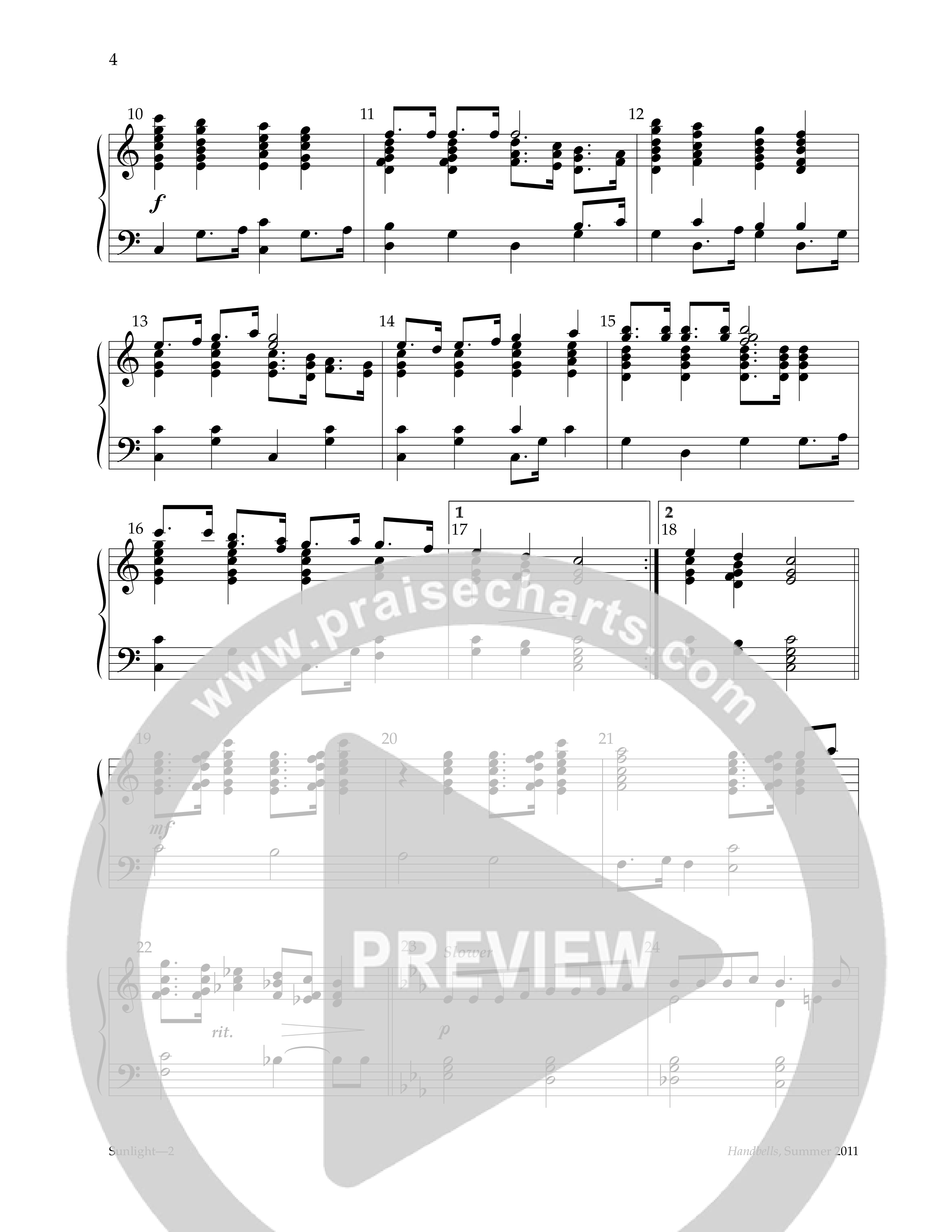Sunlight (Handbells) Sheet Music PDF (Lifeway Worship / Arr. Glenn ...