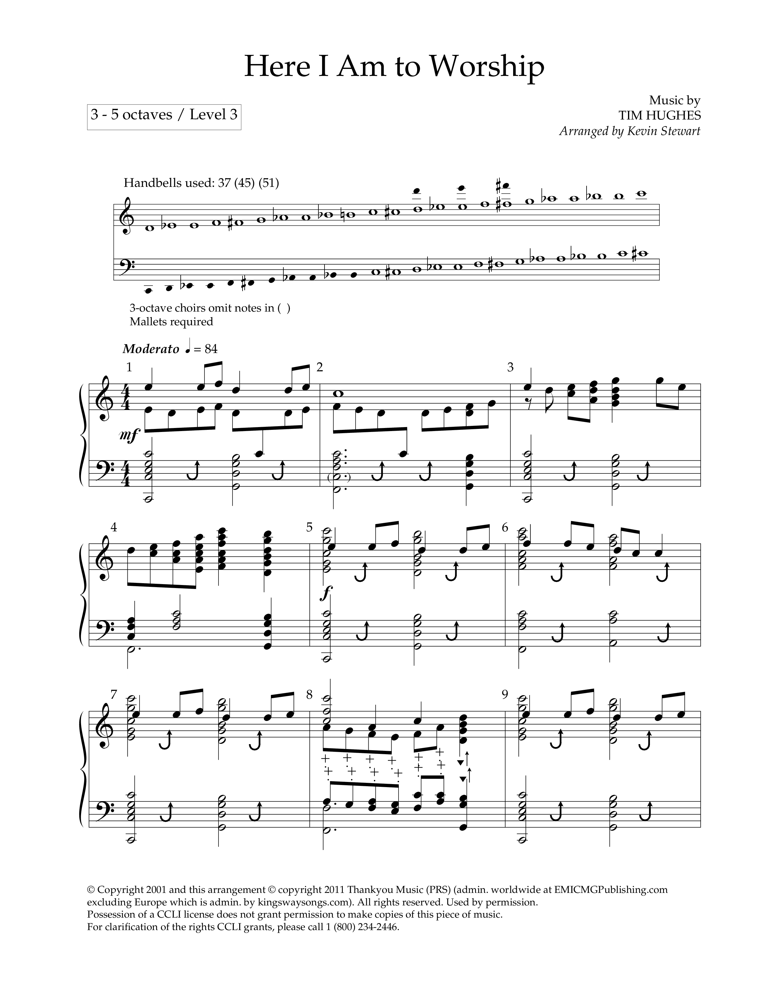 Here I Am To Worship (Handbells) Sheet Music PDF (Lifeway Worship / Arr ...