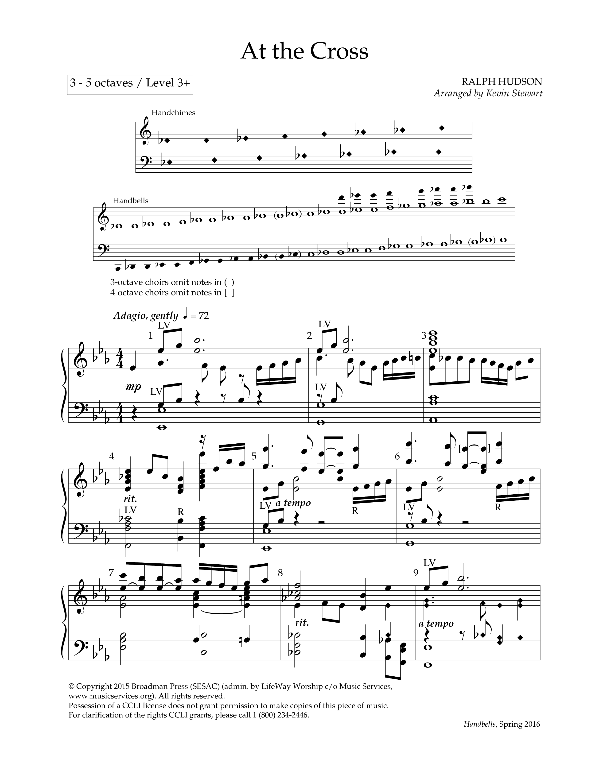 At The Cross (Handbells) Sheet Music PDF (Lifeway Worship / Arr. Kevin ...