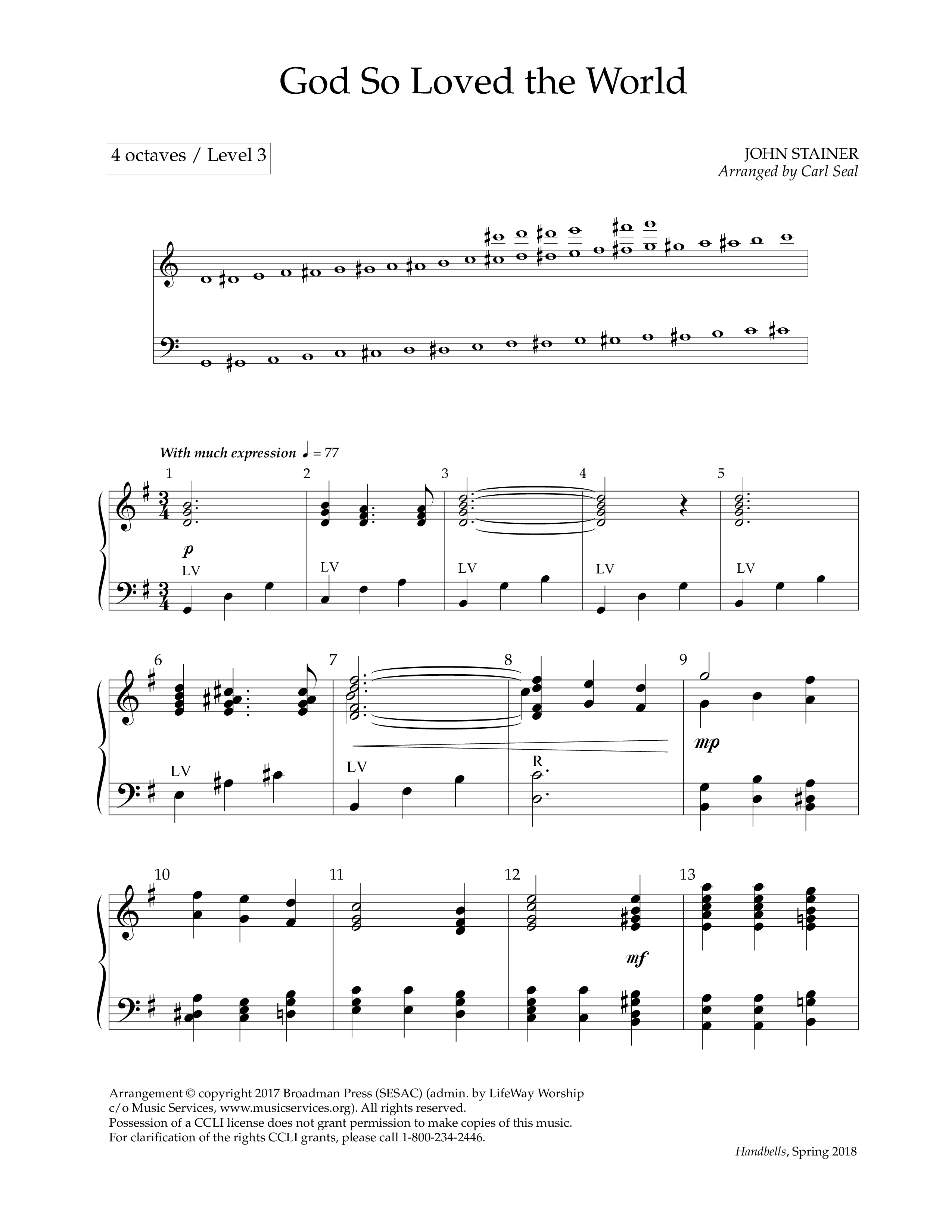 God So Loved The World (Handbells) Sheet Music PDF (Lifeway Worship ...