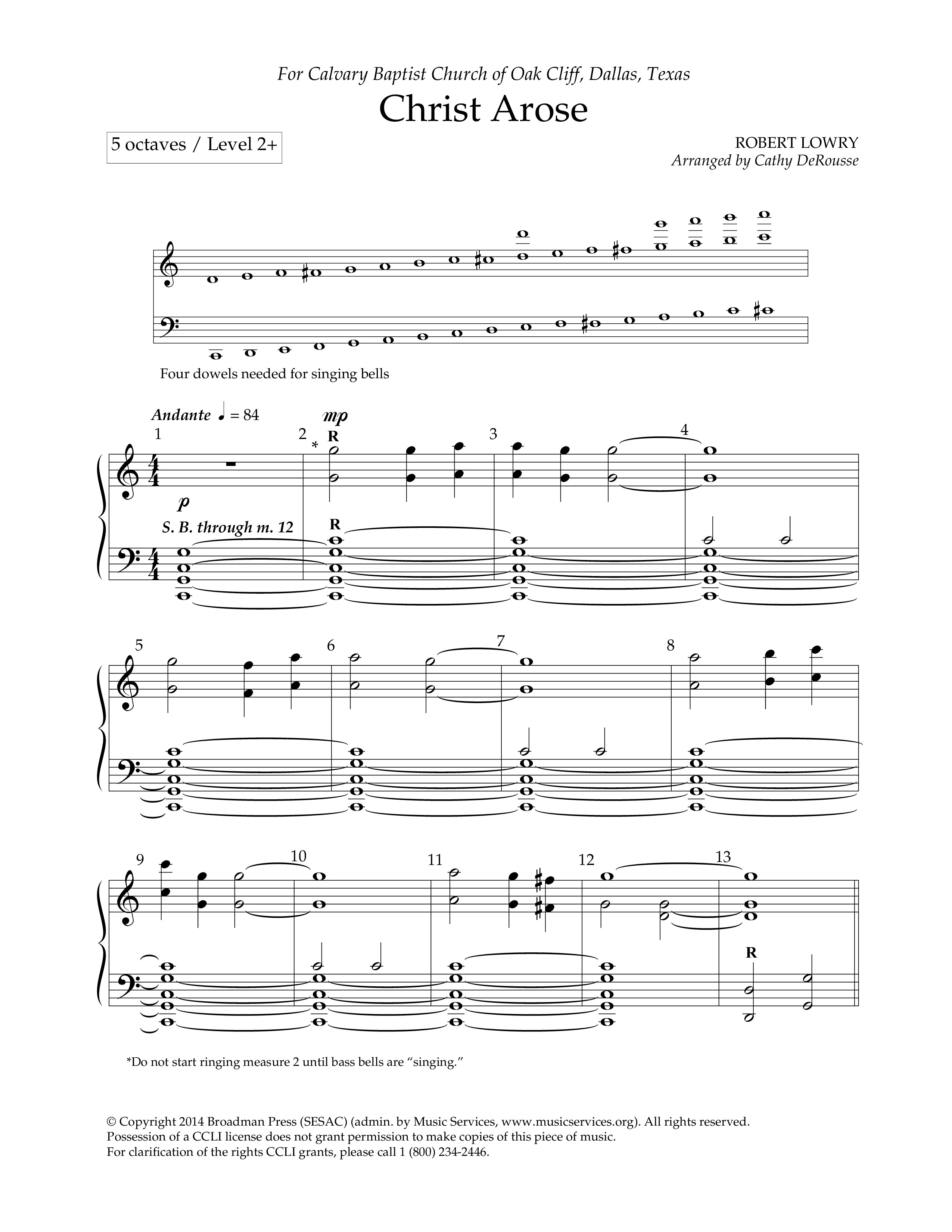 Christ Arose (Handbells) Sheet Music PDF (Lifeway Worship / Arr. Cathy ...