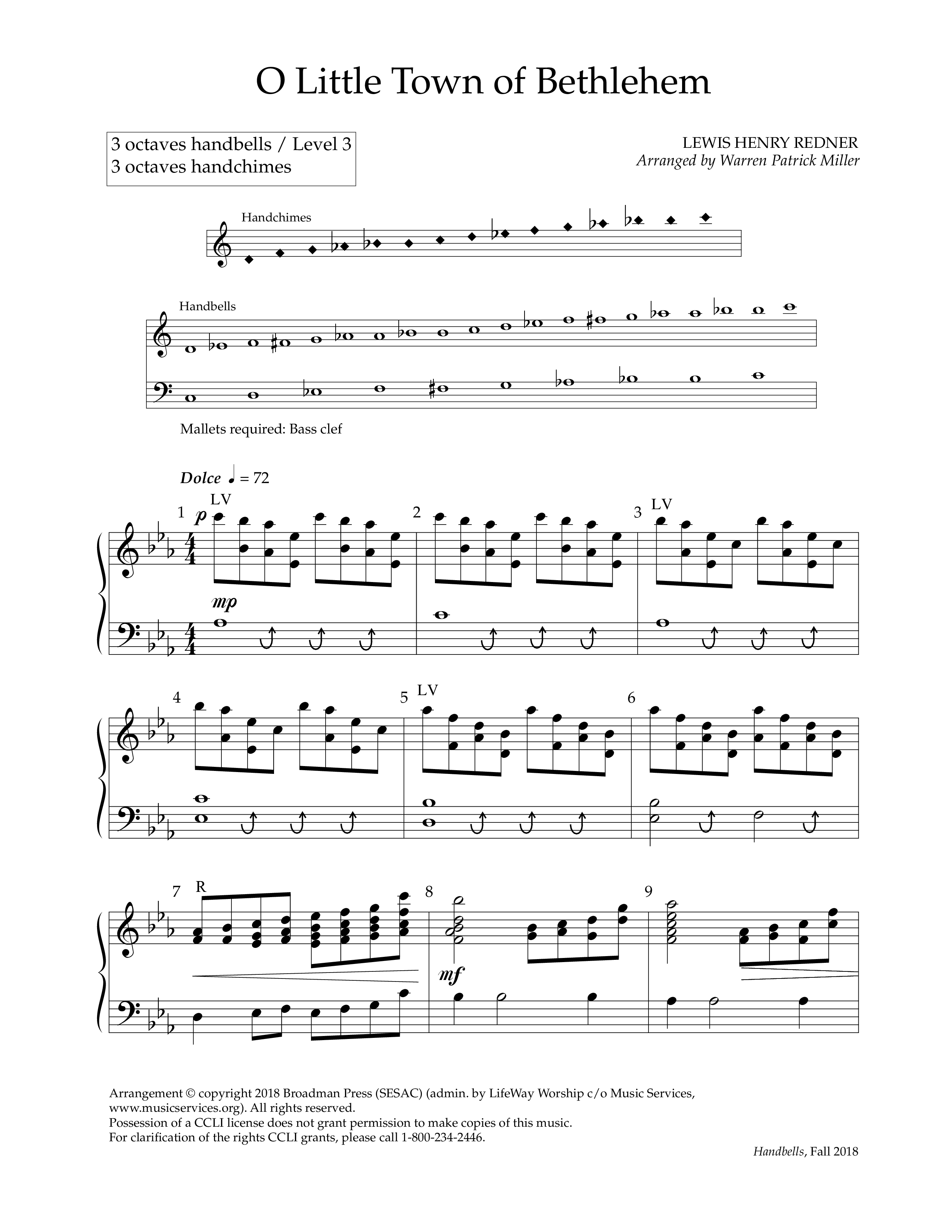O Little Town Of Bethlehem (Handbells) Sheet Music PDF (Lifeway Worship ...