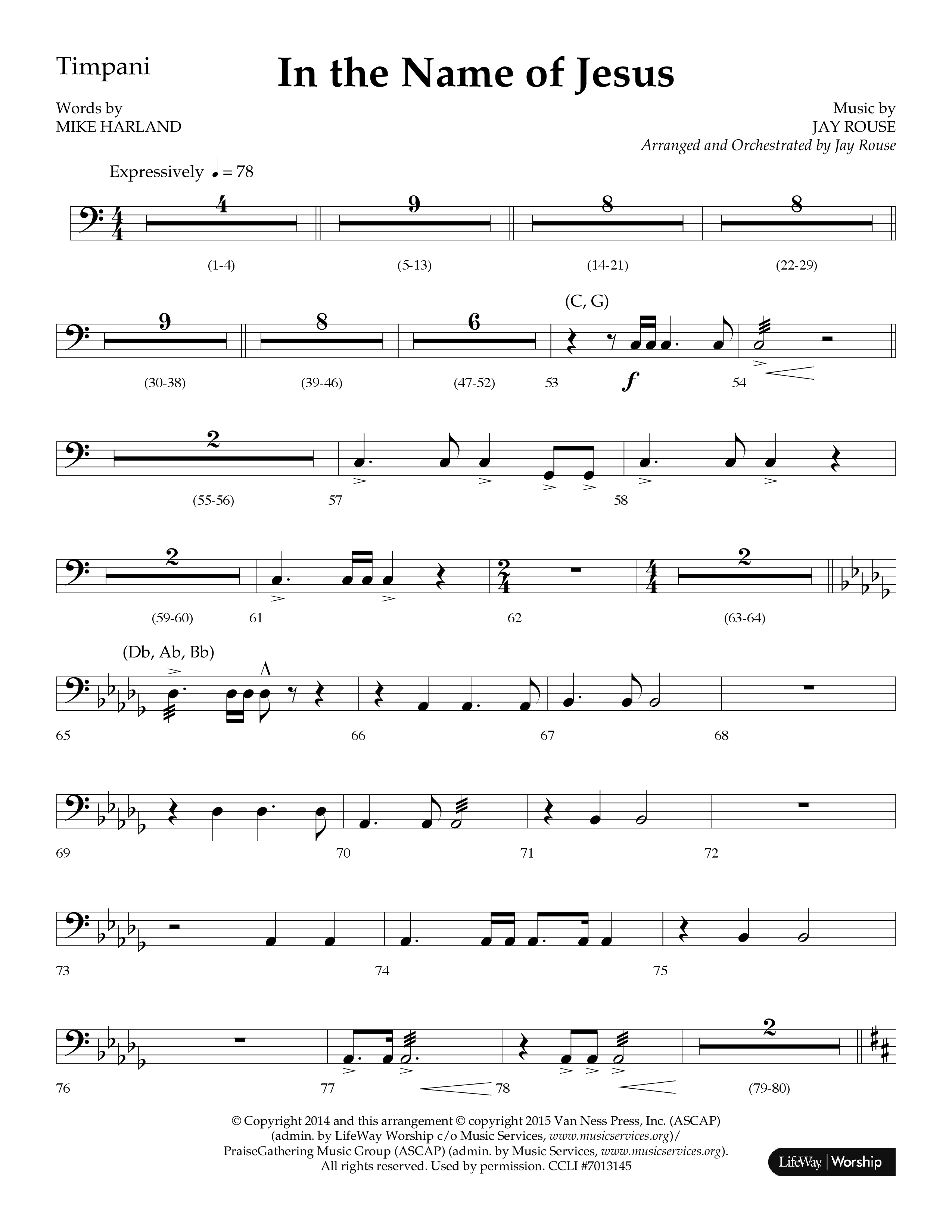 In The Name Of Jesus Choral Anthem Satb Timpani Sheet Music Pdf