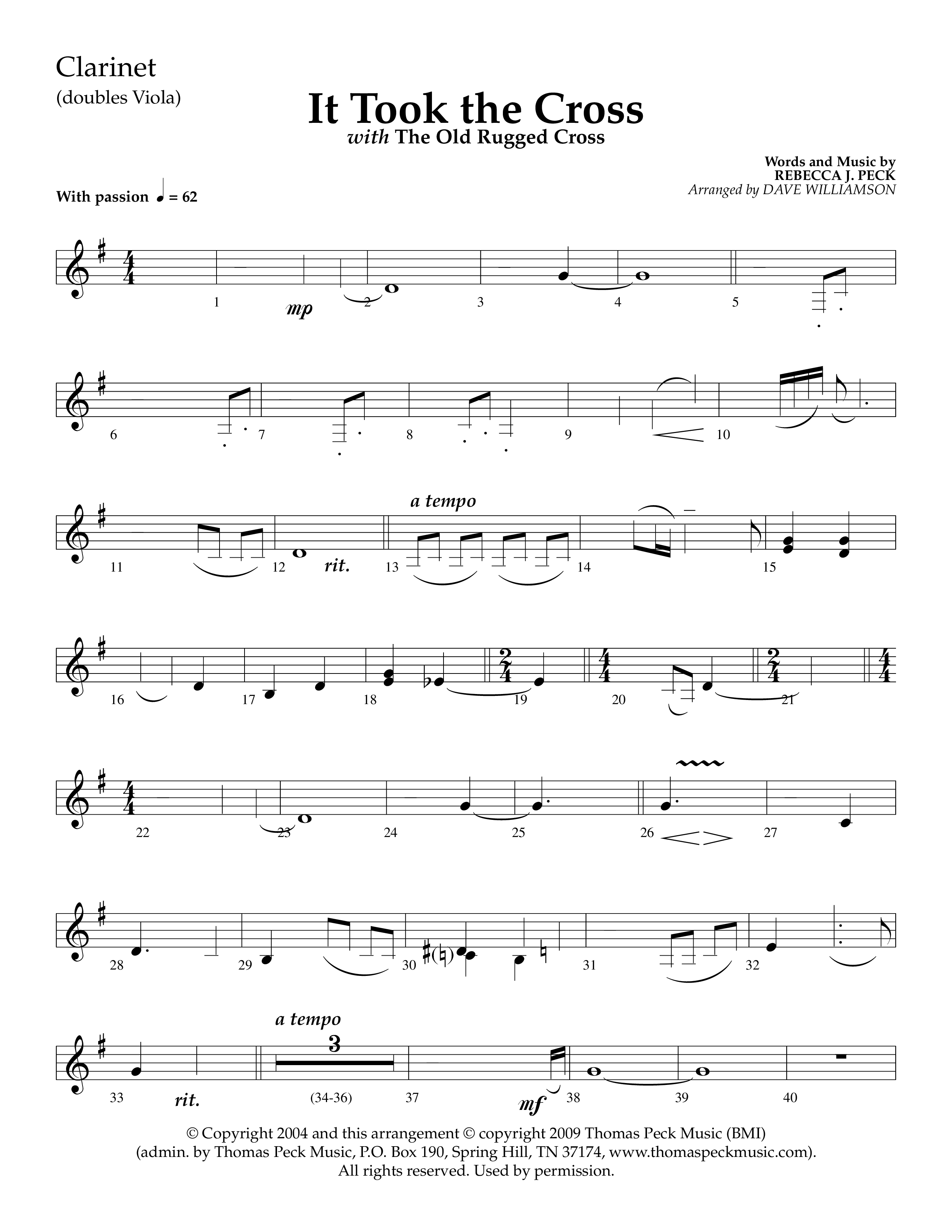 It Took The Cross (with The Old Rugged Cross) (Choral Anthem SATB) (Lifeway Choral / Arr. Dave ...