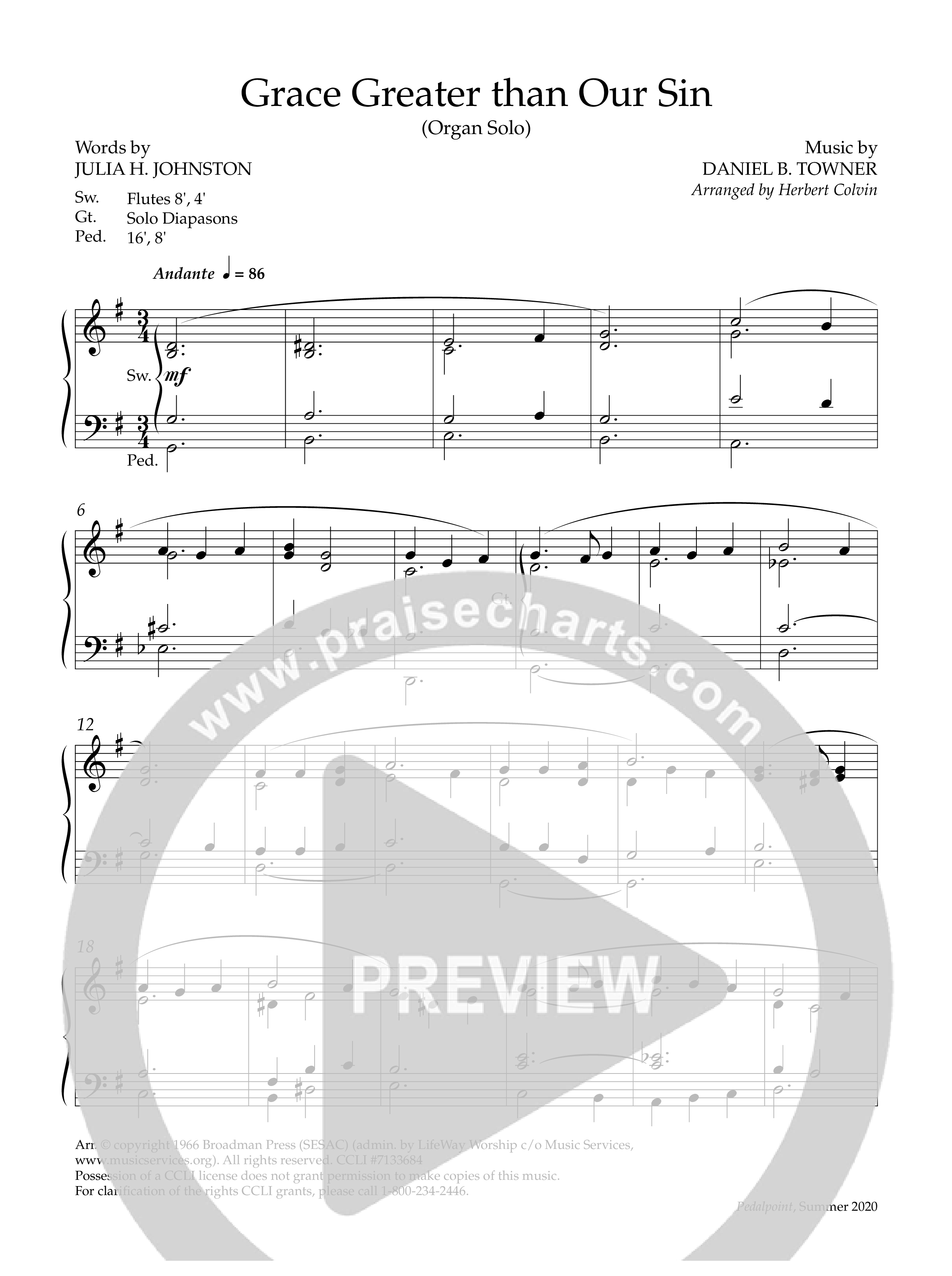 Grace Greater Than Our Sin (Lifeway Worship / Arr. Herbert Colvin ...