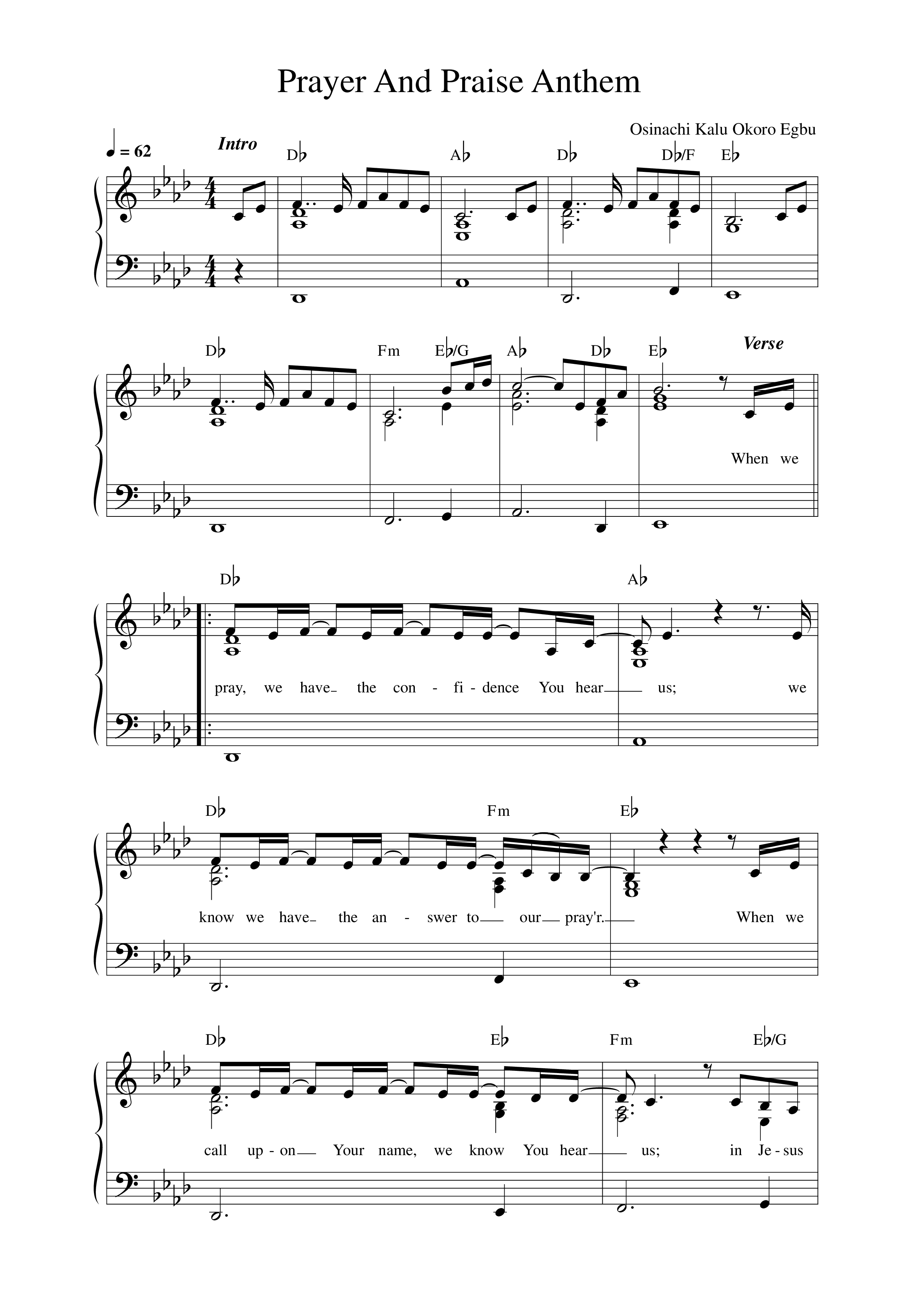 Prayer and Praise Anthem (Live) Sheet Music PDF (Sinach / Lucy Grimble ...