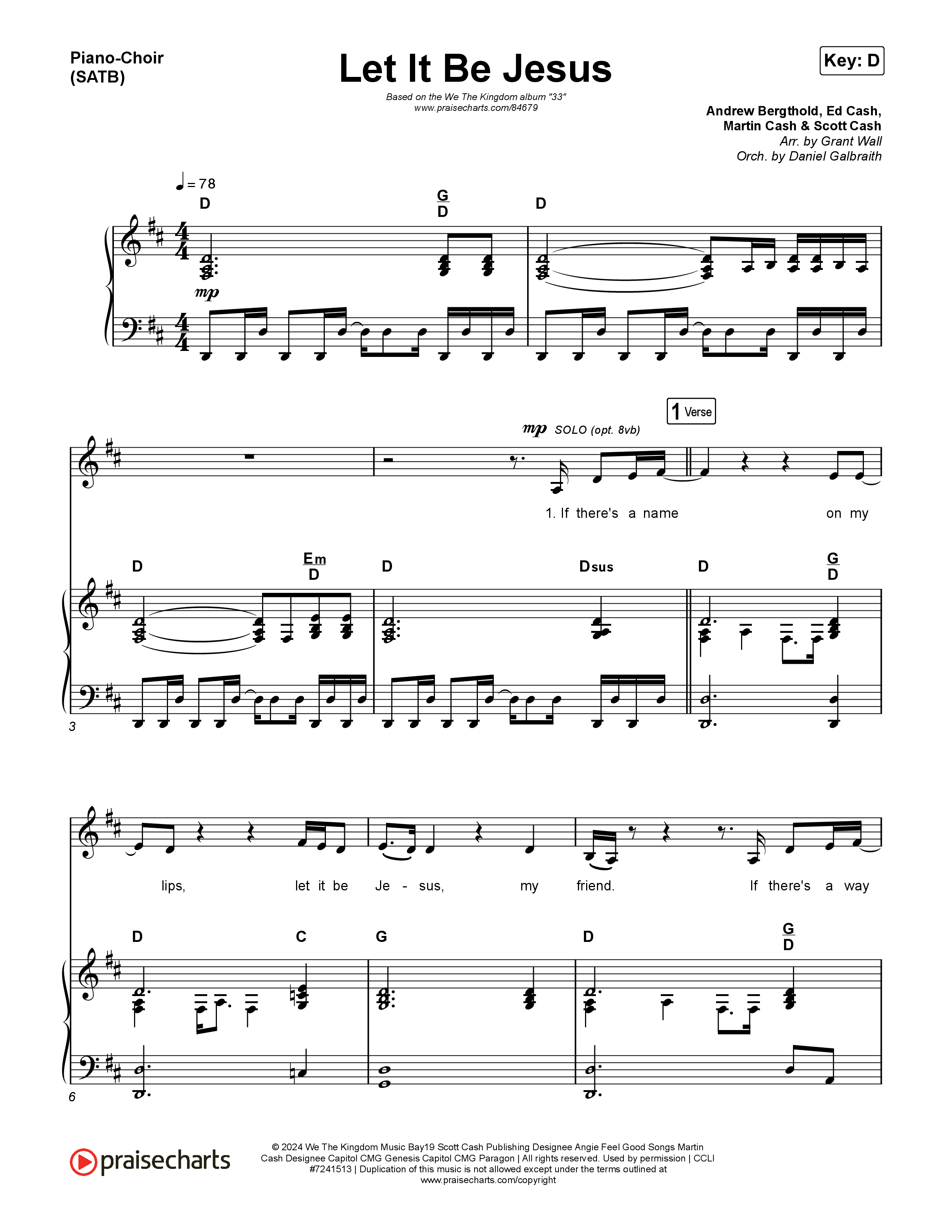 Let It Be Jesus (Live) Sheet Music PDF (We The Kingdom) - PraiseCharts