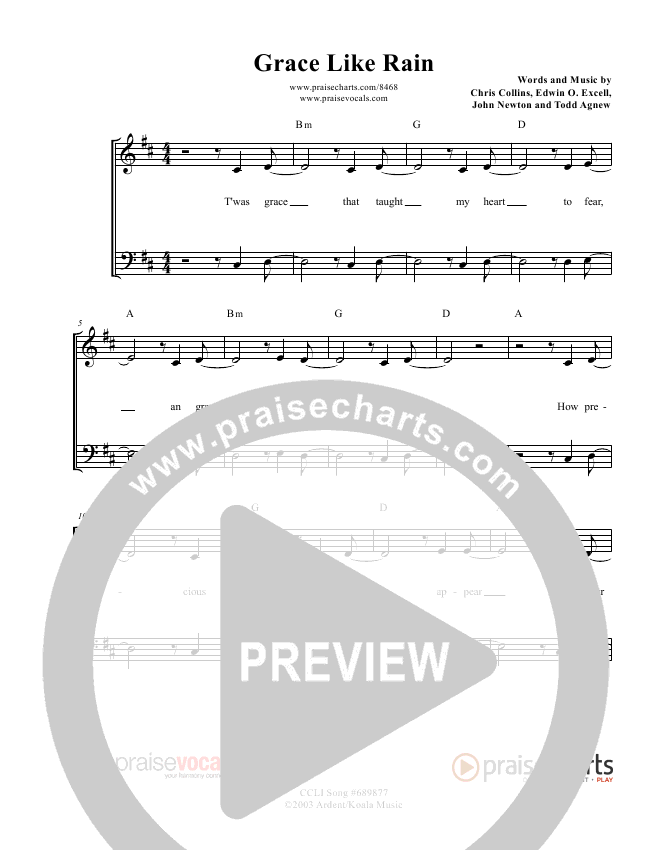 Grace Like Rain Sheet Music PDF (PraiseVocals) - PraiseCharts