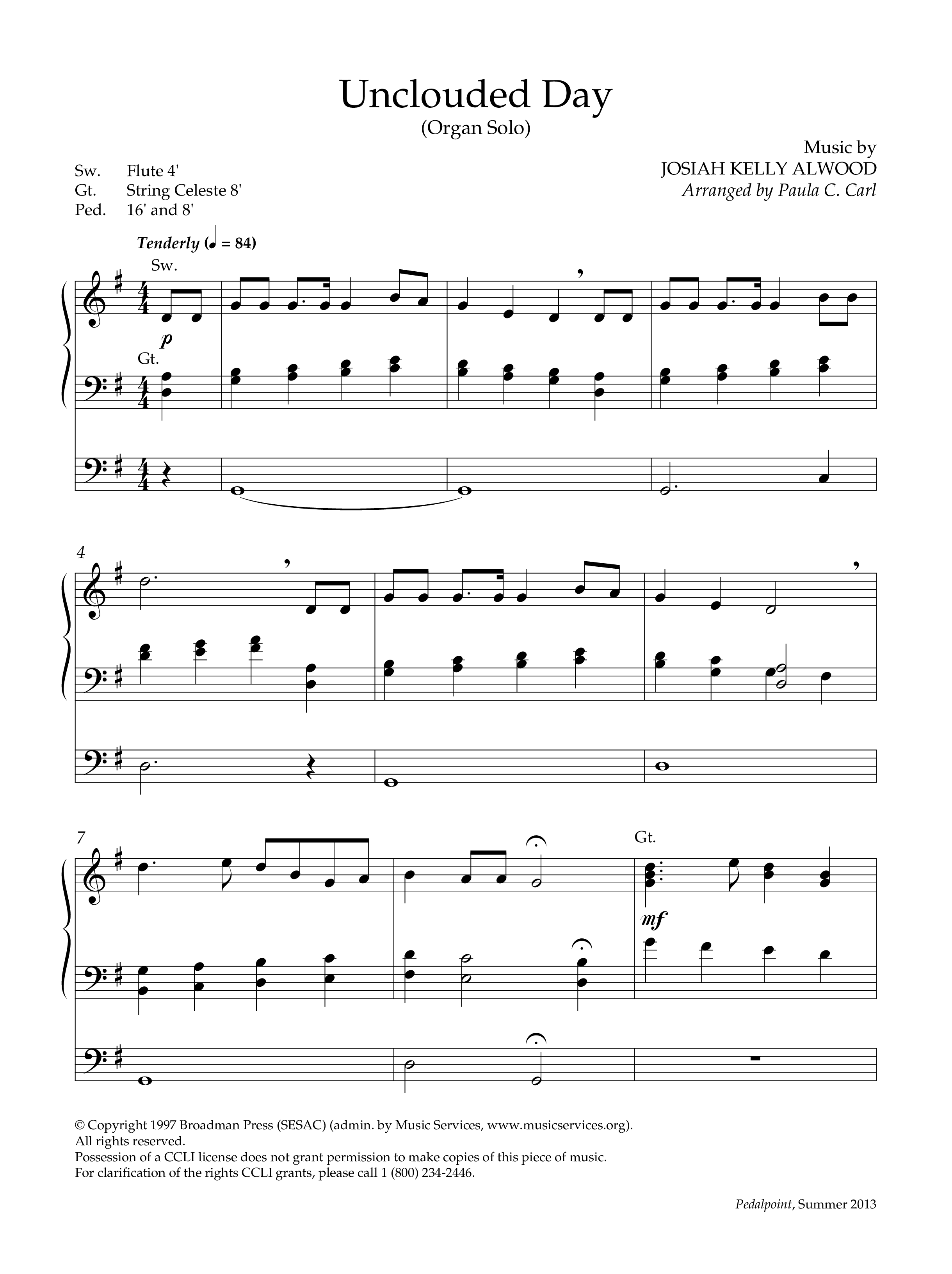 Unclouded Day (Instrumental) (Lifeway Worship / Arr. Paula C. Carl ...