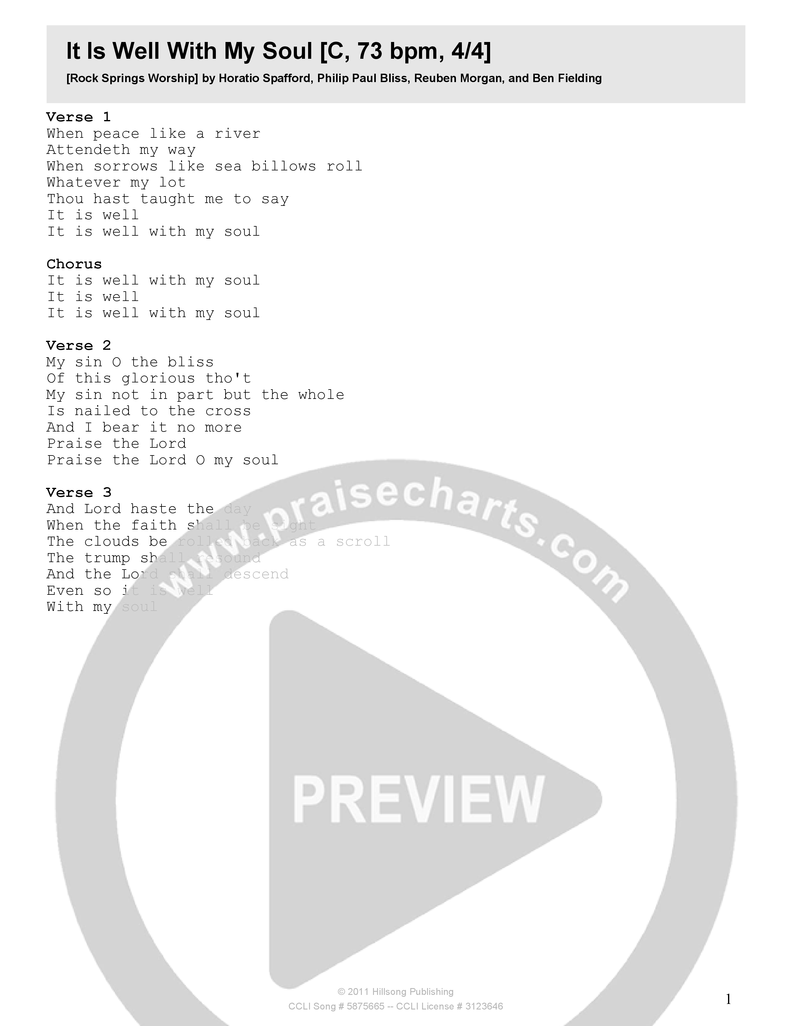 It Is Well With My Soul Chords PDF (Rock Springs Worship / TaRanda Greene / Arr. Matt Summers ...