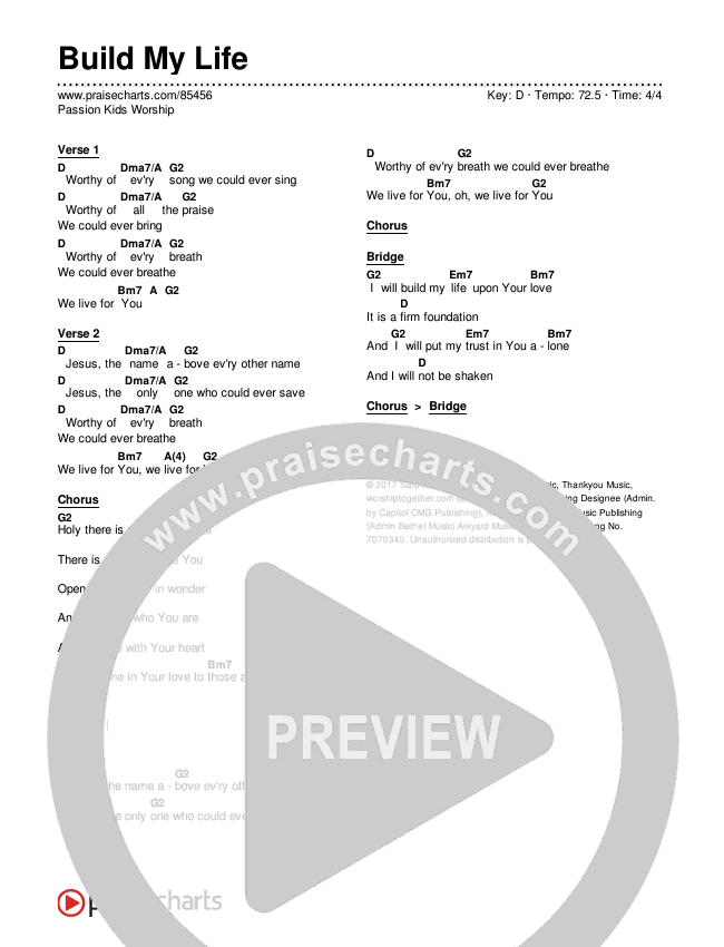 Build My Life Chords PDF (Passion Kids Worship) - PraiseCharts