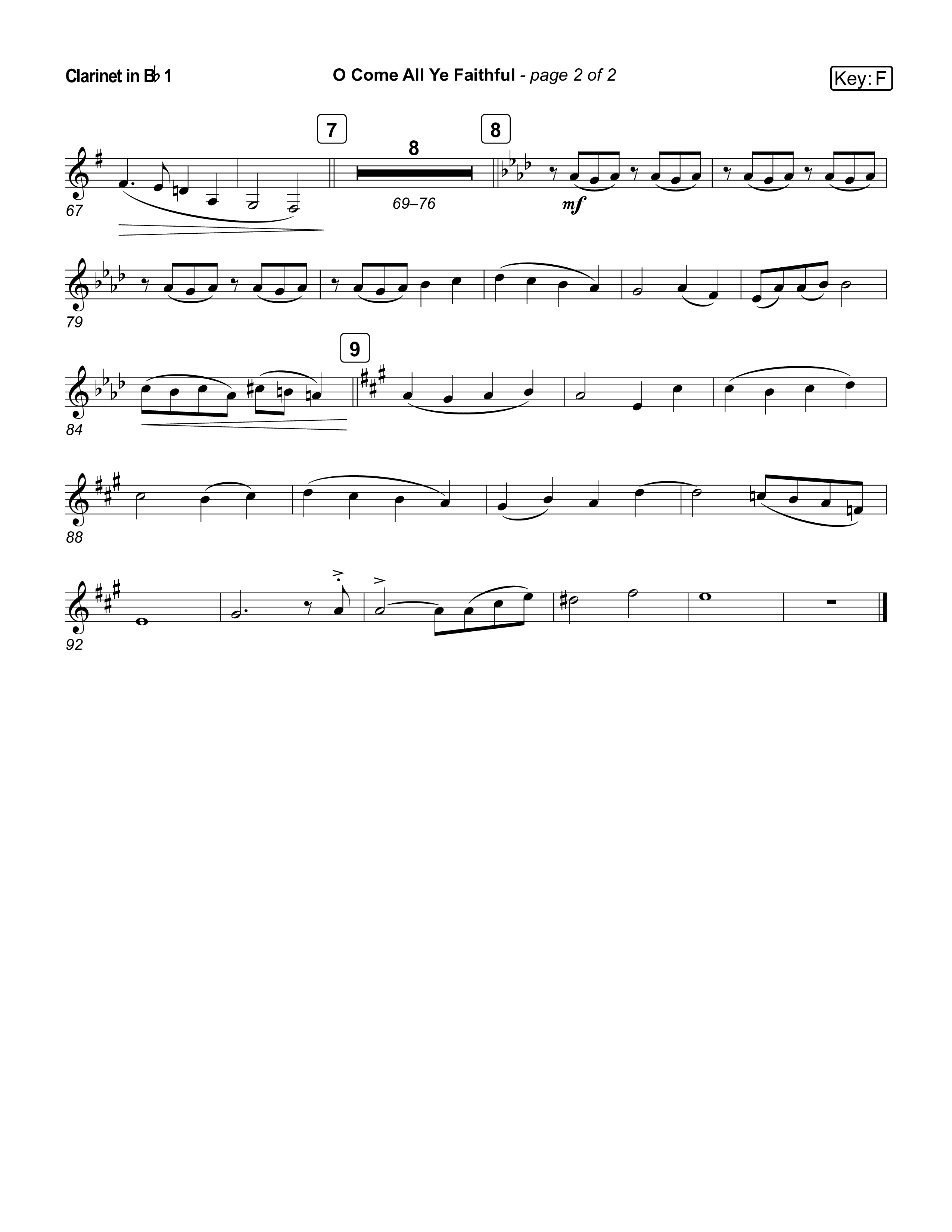 O Come All Ye Faithful Clarinet Sheet Music PDF (Museum Of The Bible ...