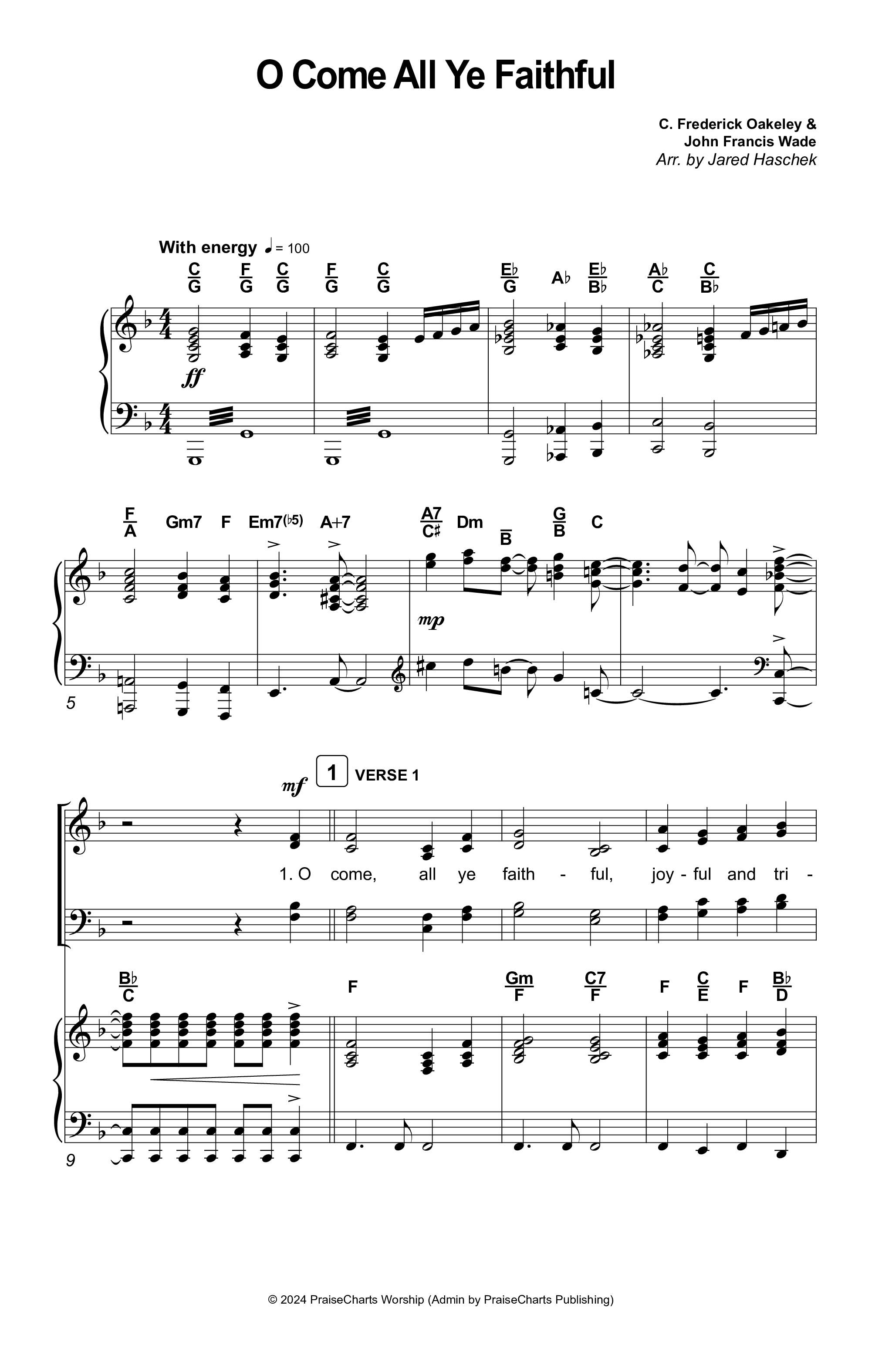 O Come All Ye Faithful Octavo Sheet Music PDF (Museum Of The Bible ...