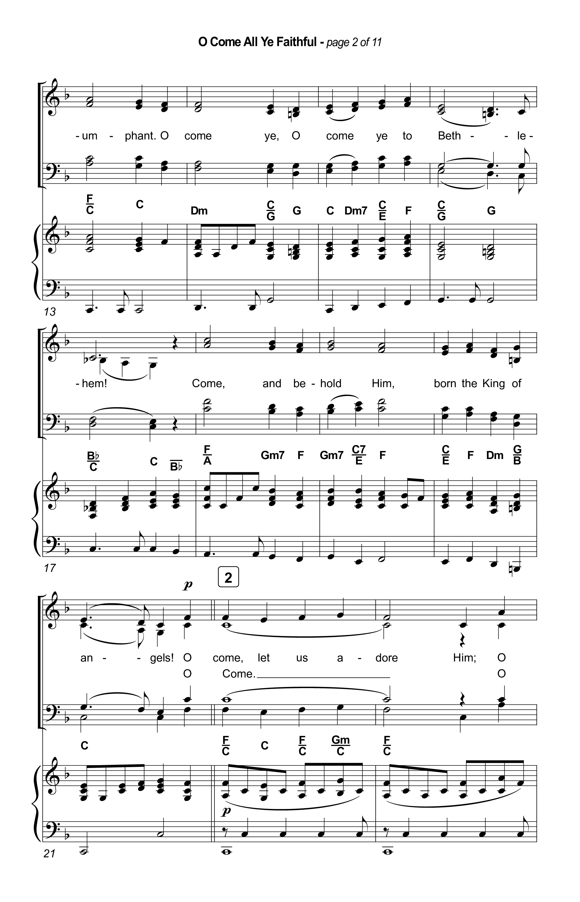 O Come All Ye Faithful Octavo Sheet Music PDF (Museum Of The Bible ...