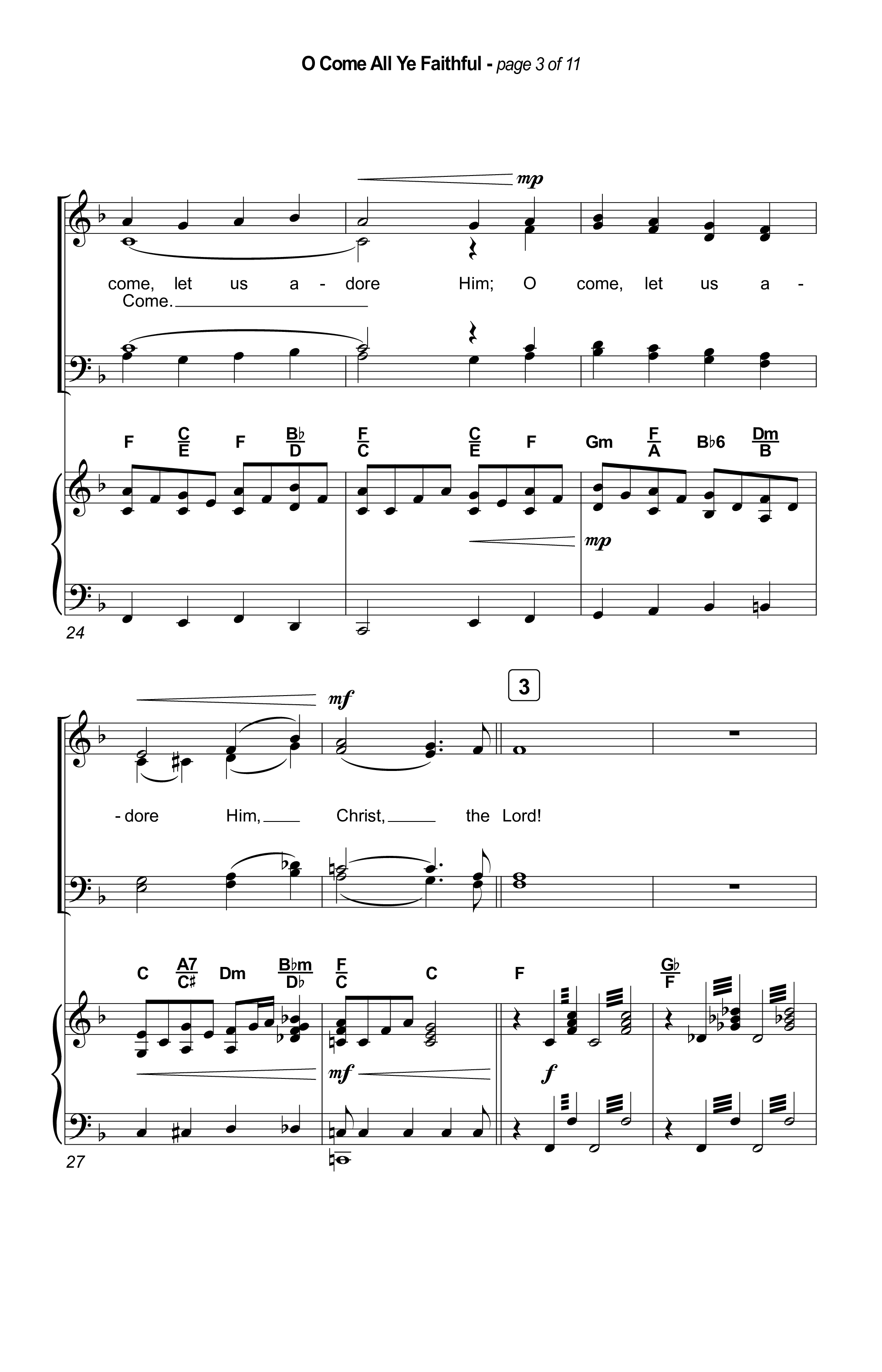 O Come All Ye Faithful Octavo Sheet Music PDF (Museum Of The Bible ...