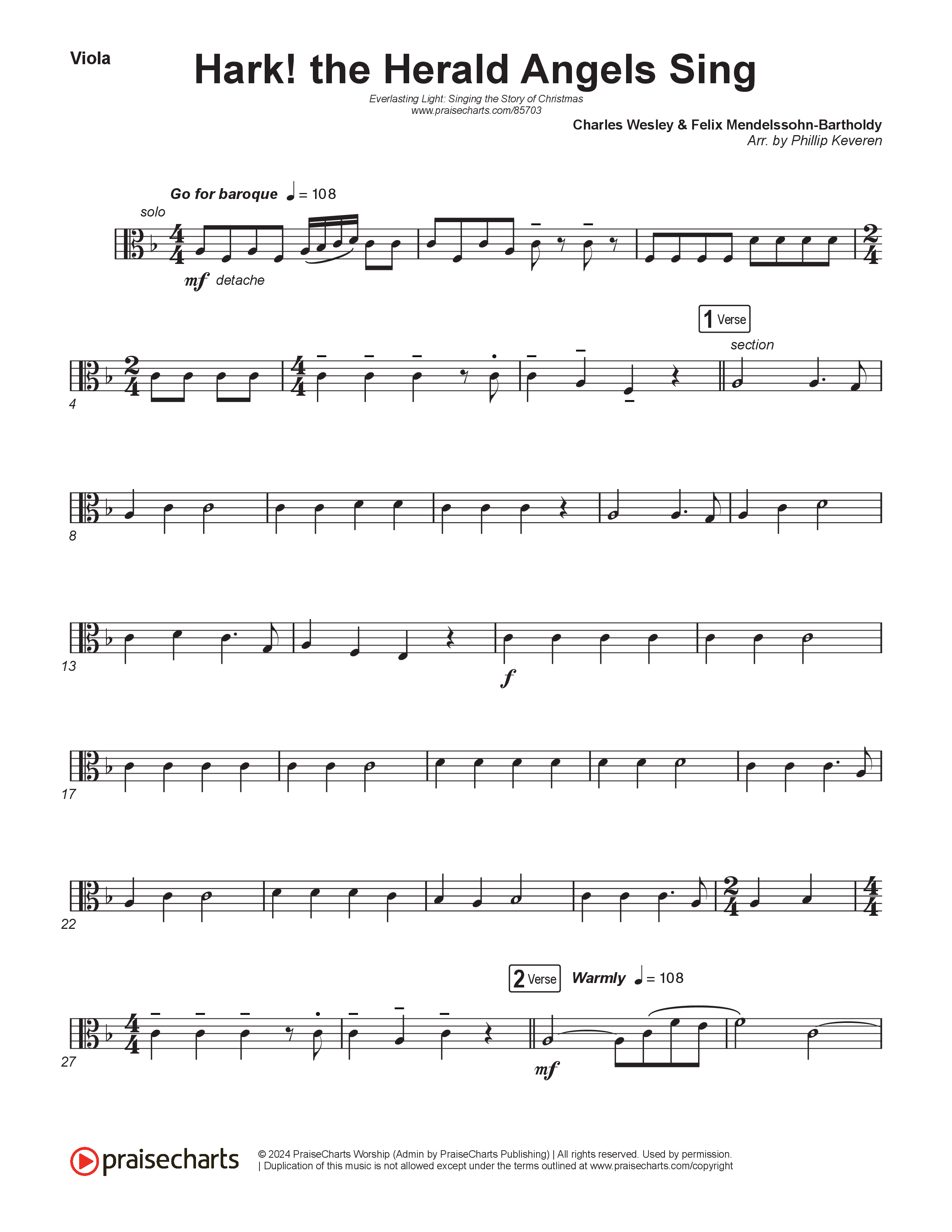 Hark The Herald Angels Sing Viola Sheet Music PDF (Museum Of The Bible ...