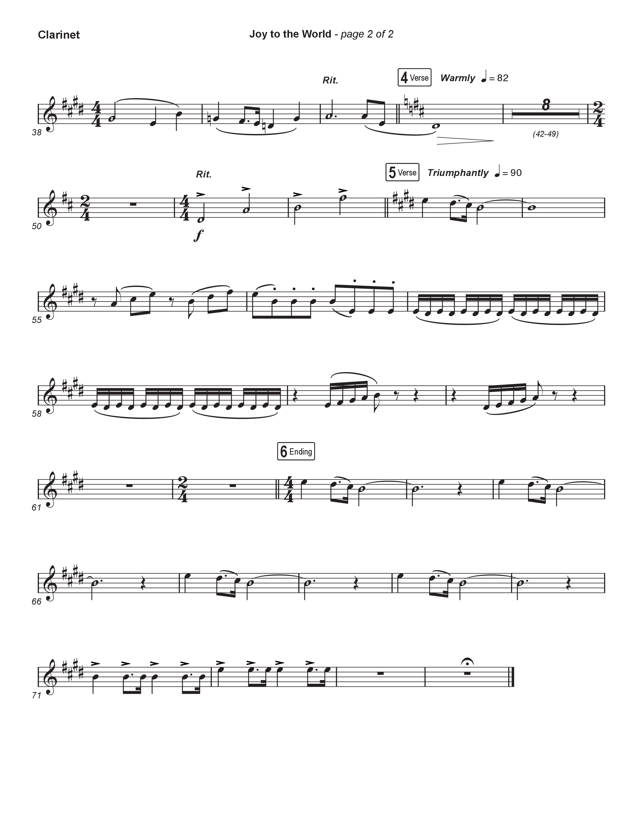 Joy To The World Clarinet Sheet Music PDF (Museum Of The Bible / Arr ...