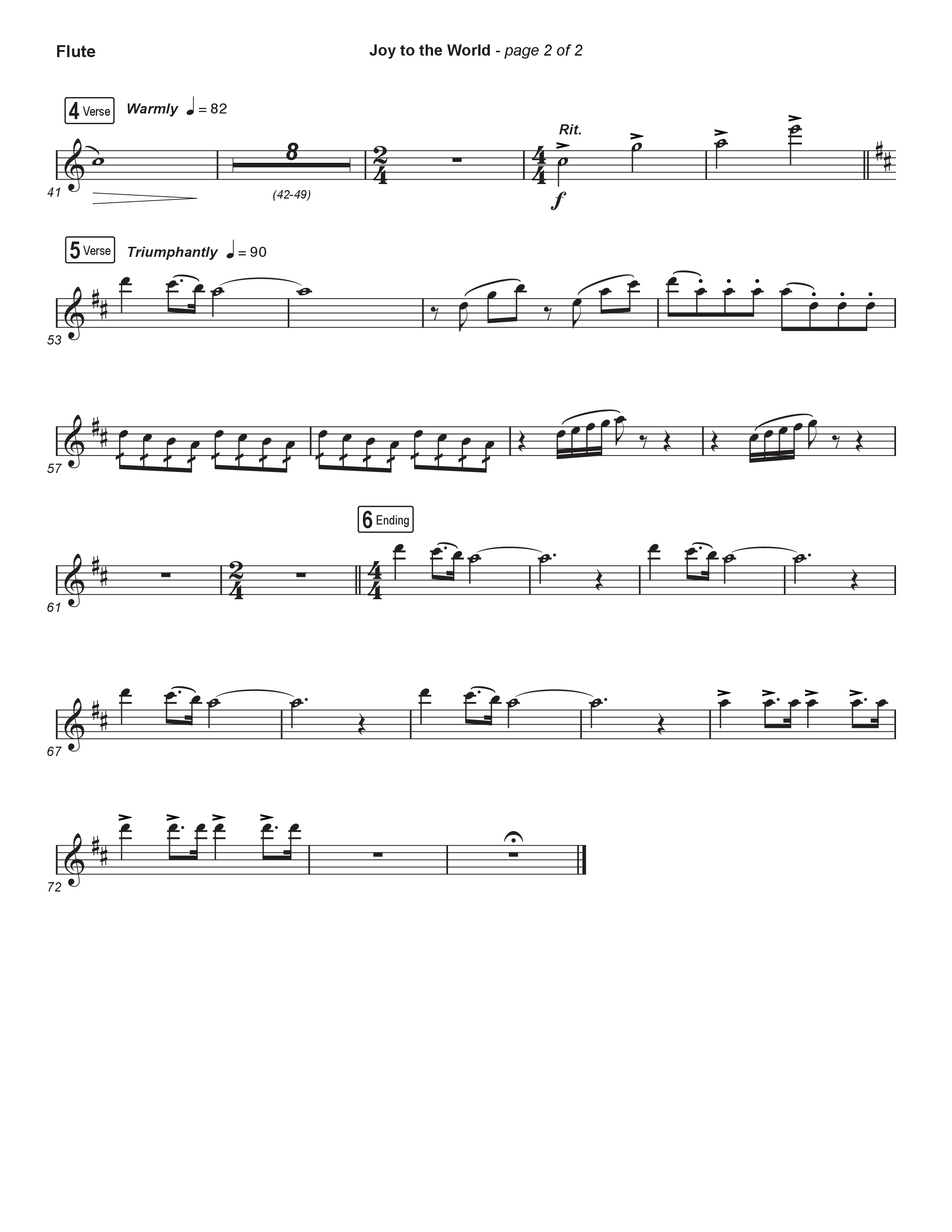 Joy To The World Flute Sheet Music PDF (Museum Of The Bible / Arr. Phillip Keveren) - PraiseCharts
