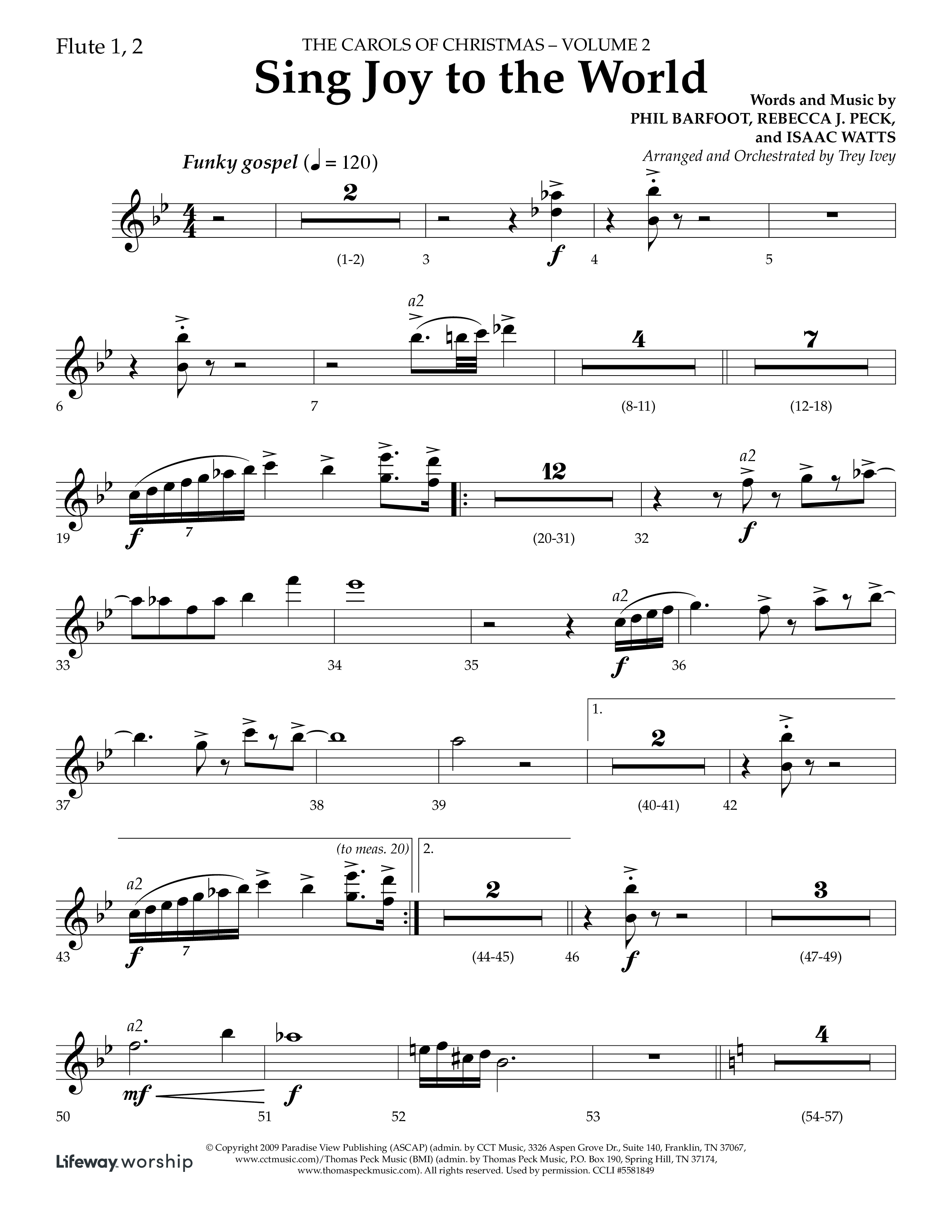 Sing Joy To The World (Choral Anthem SATB) Flute Sheet Music PDF (Lifeway Choral / Arr. Trey ...