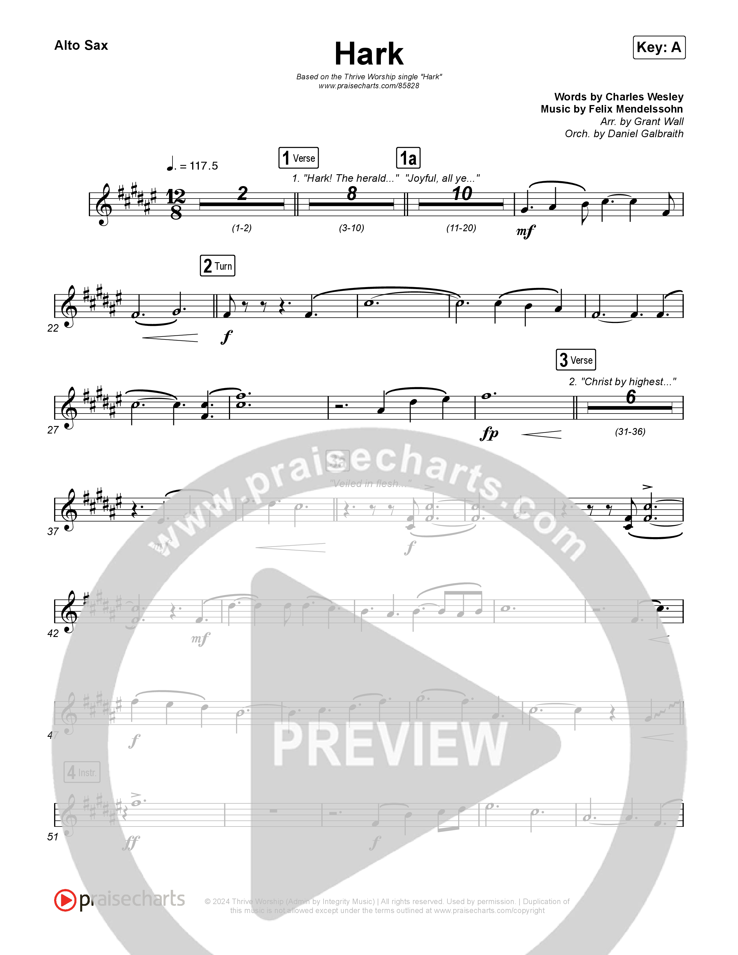 Hark Alto Sax Sheet Music PDF (Thrive Worship / Corbin Phillips) - PraiseCharts