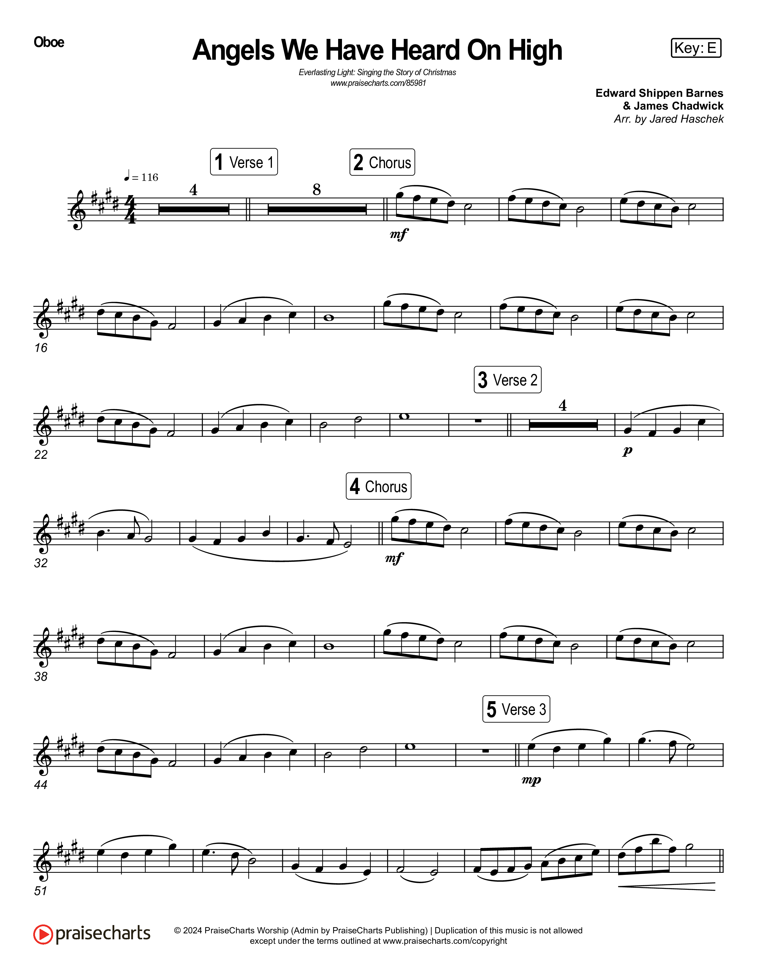 Angels We Have Heard On High Oboe Sheet Music PDF (Museum Of The Bible ...