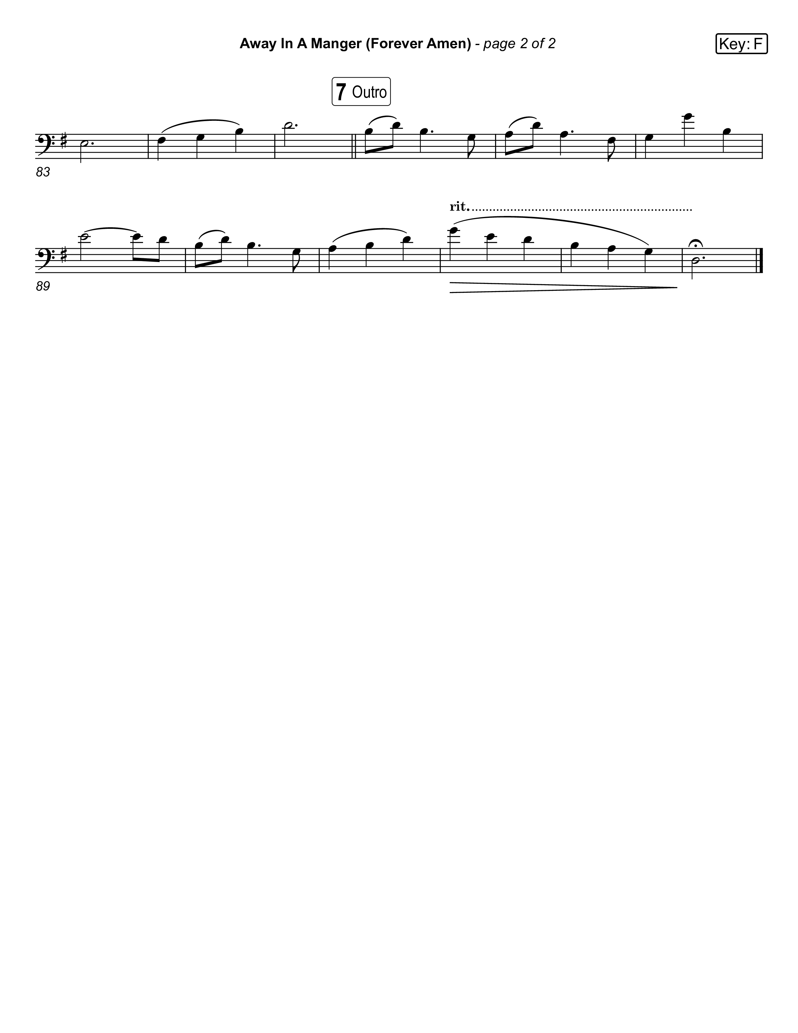 Away In A Manger (Forever Amen) Cello Sheet Music PDF (Museum Of The ...