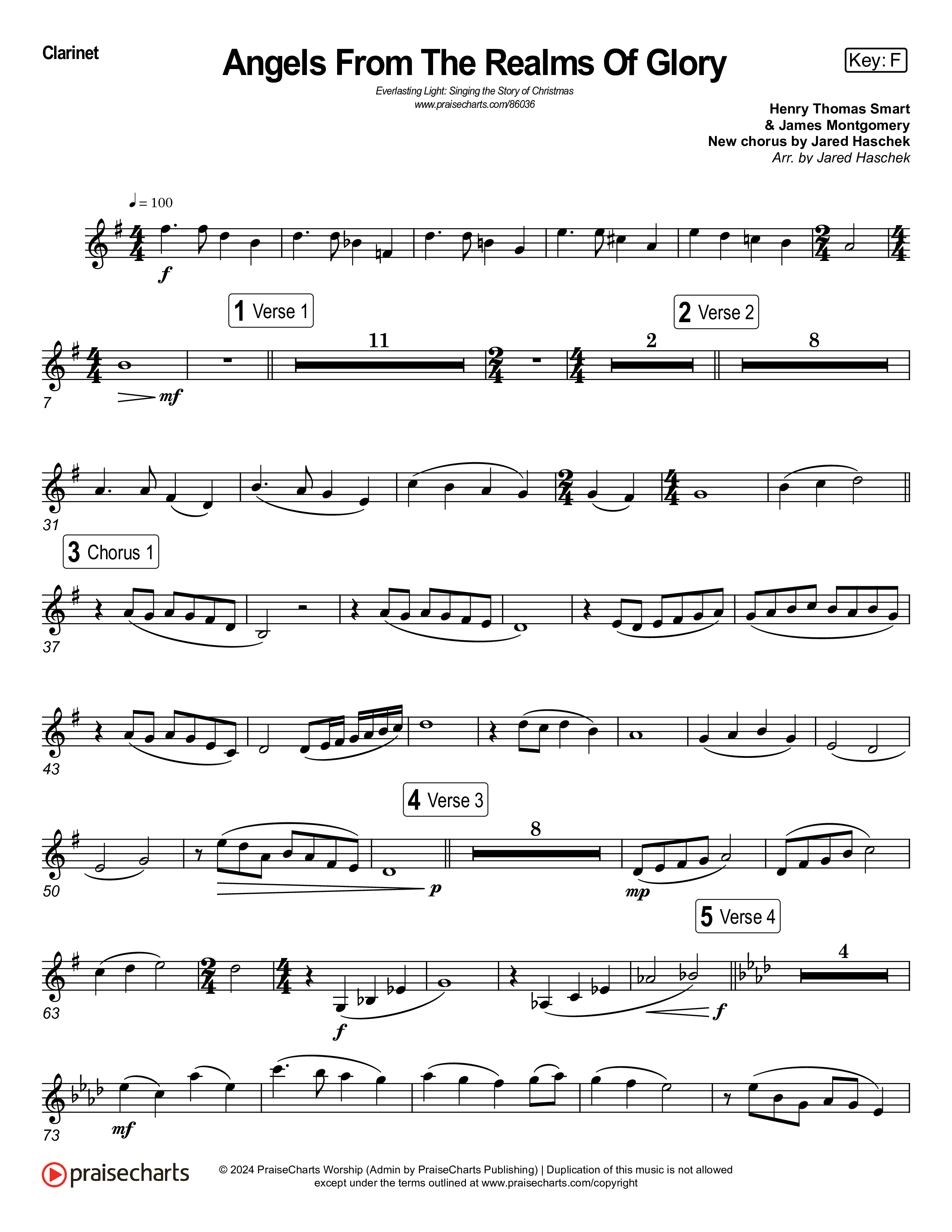 Angels From The Realms Of Glory Clarinet Sheet Music PDF (Museum Of The ...