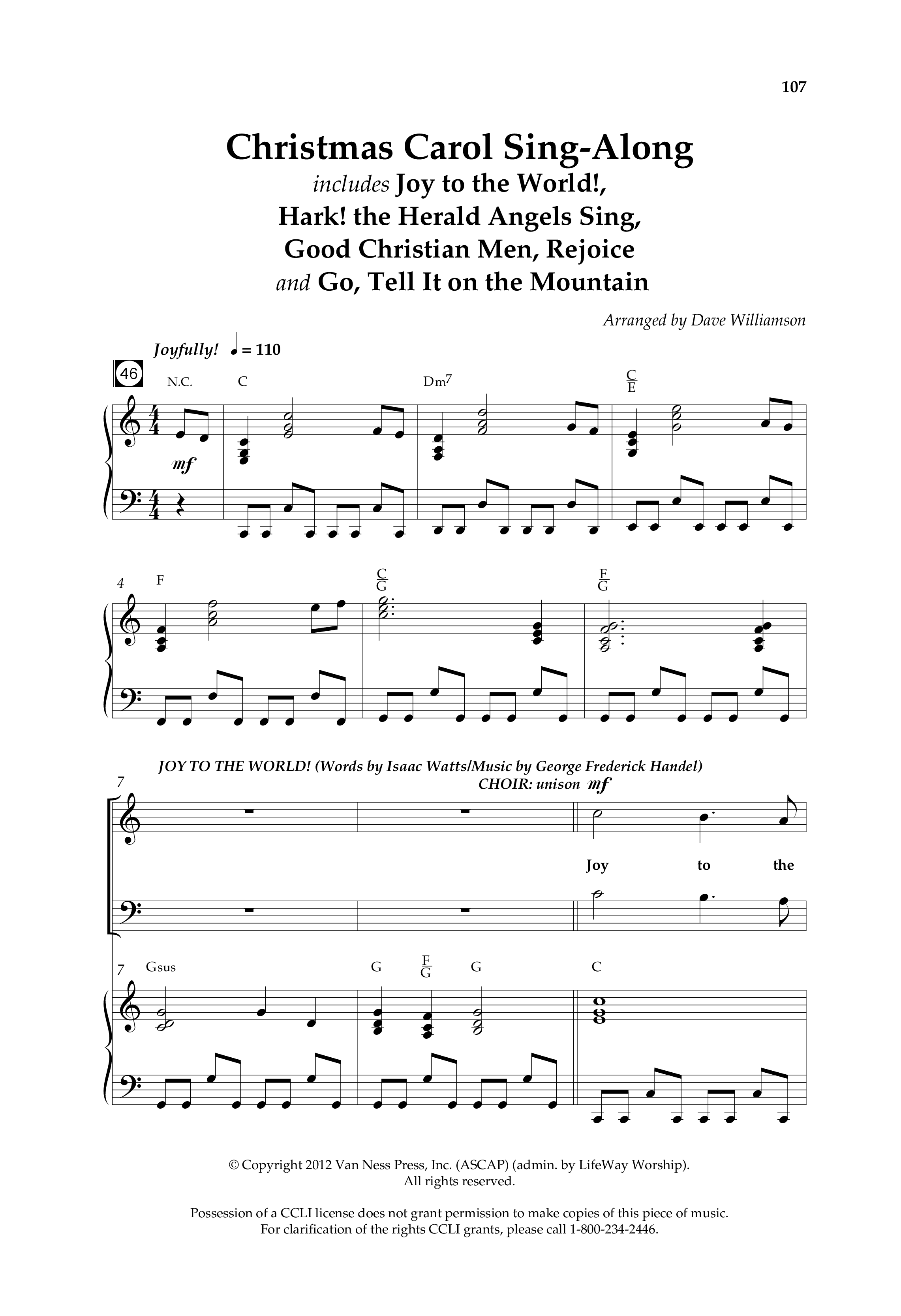 Christmas Carol Sing-Along (Choral Anthem SATB) Sheet Music PDF (Lifeway Choral / Arr. Dave ...