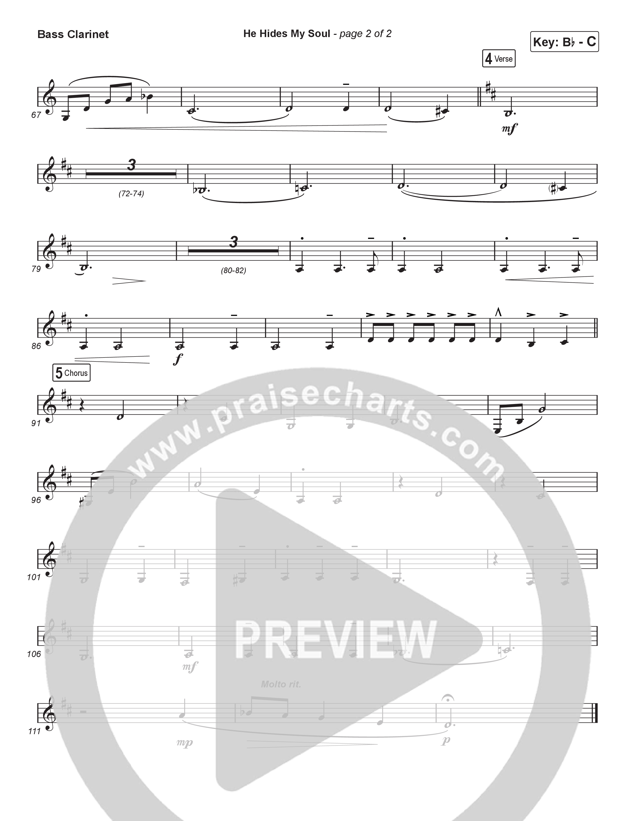 He Hides My Soul Bass ClarinetSheet Music PDF (Brad Henderson) - PraiseCharts