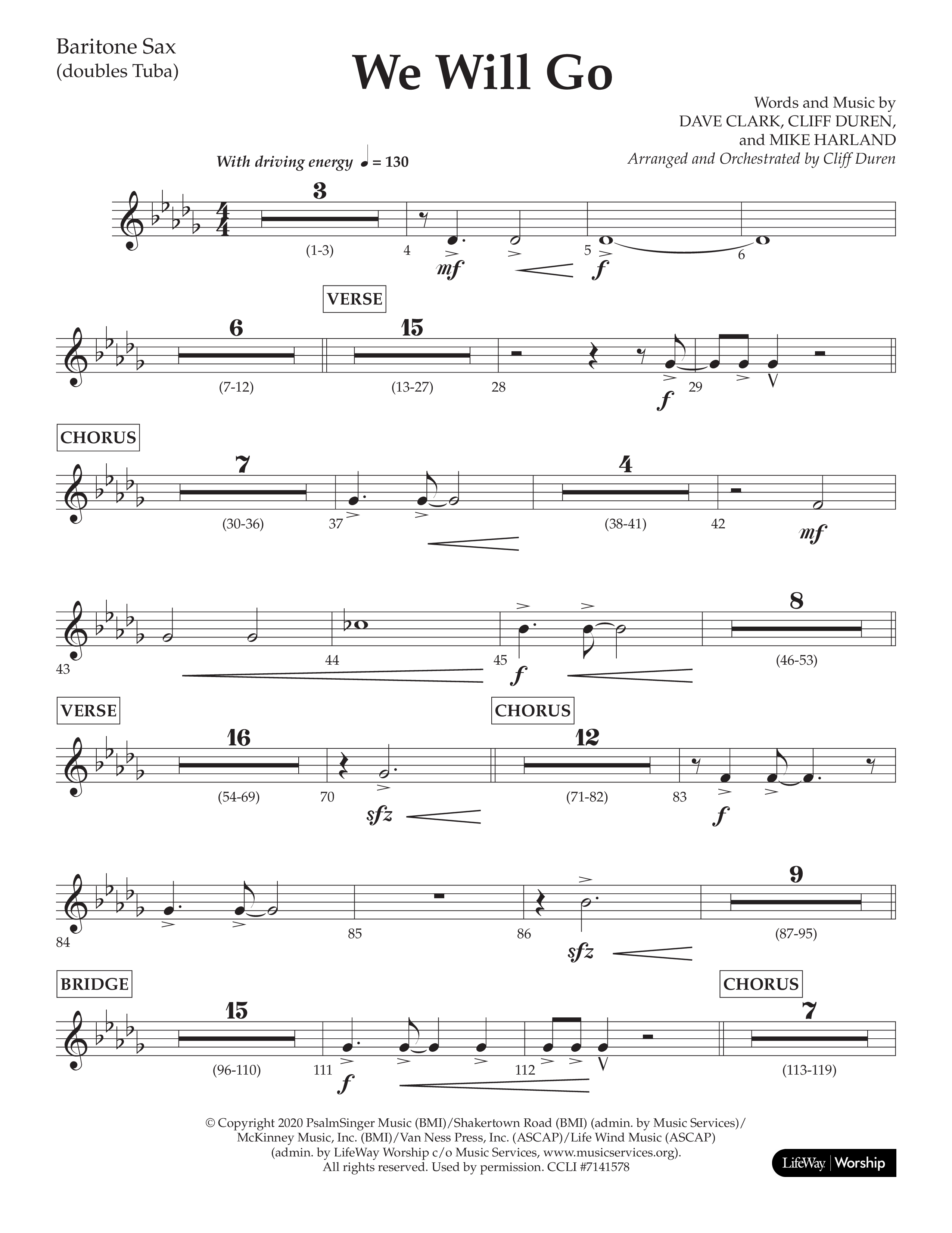 We Will Go (Choral Anthem SATB) Bari Sax Sheet Music PDF (Lifeway ...