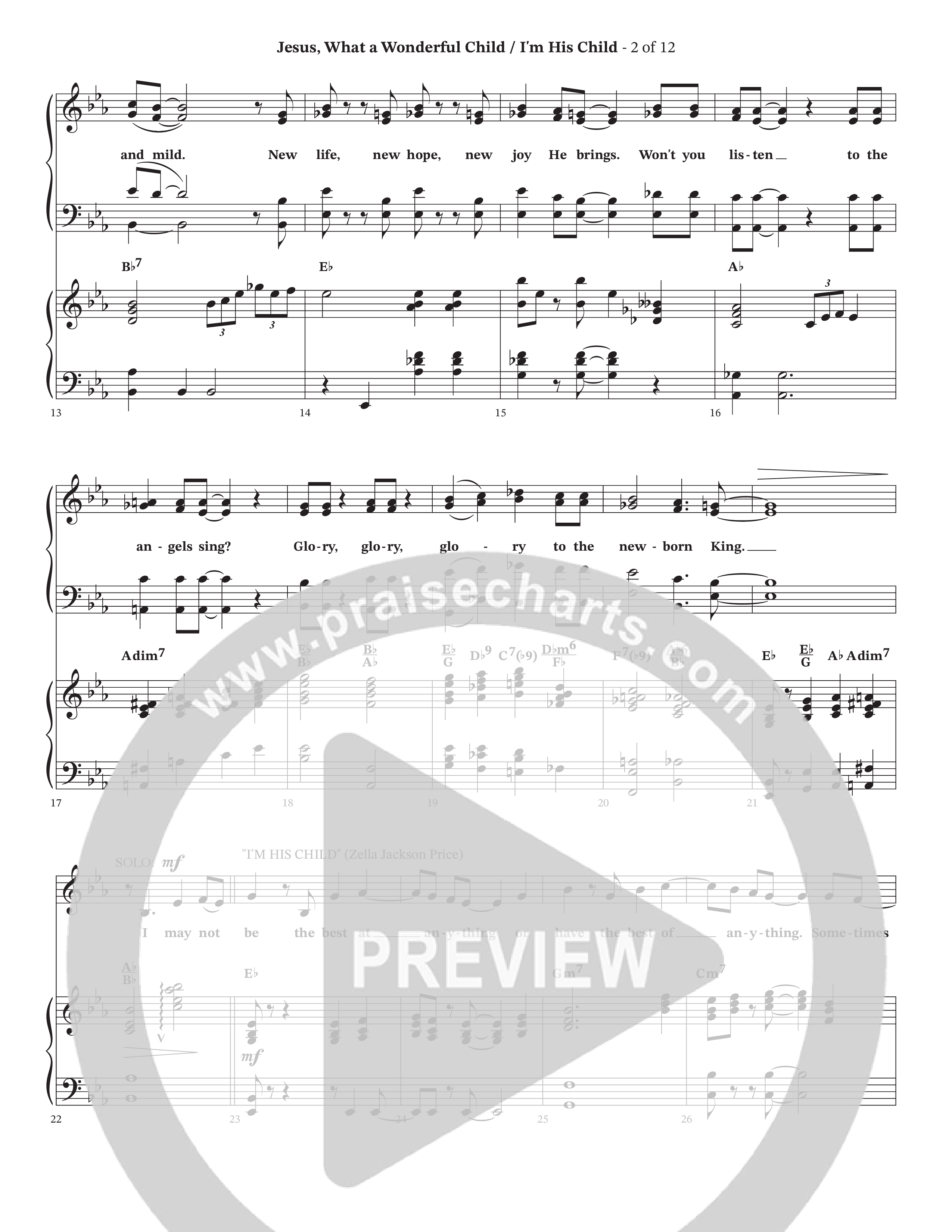 Jesus What A Wonderful Child / I'm His Child (Choral Anthem SATB) Sheet ...