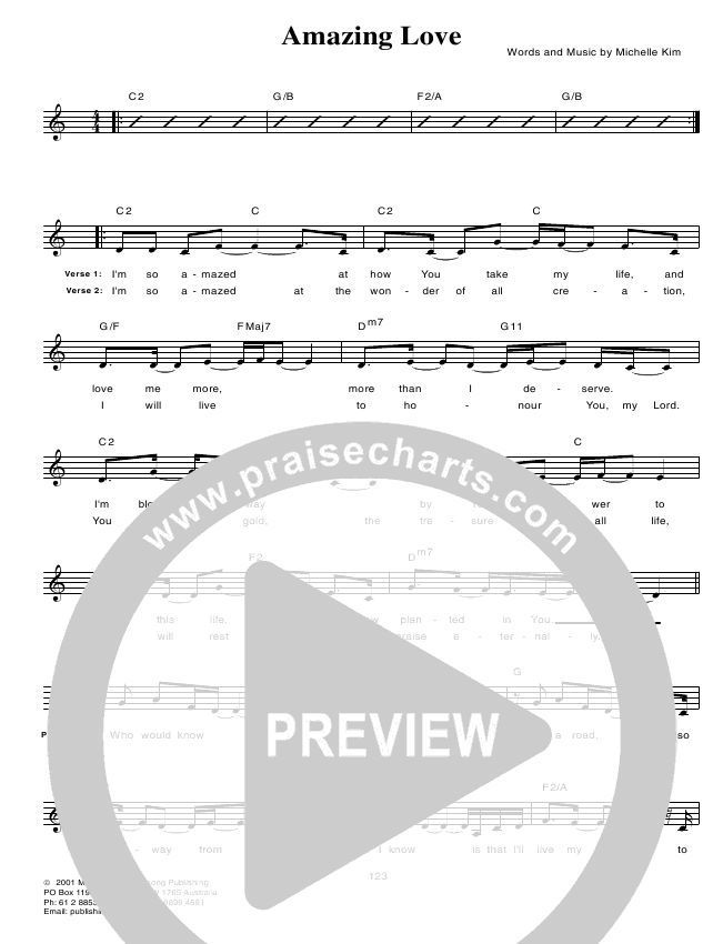 Amazing Love Sheet Music (Hillsong Worship) - PraiseCharts