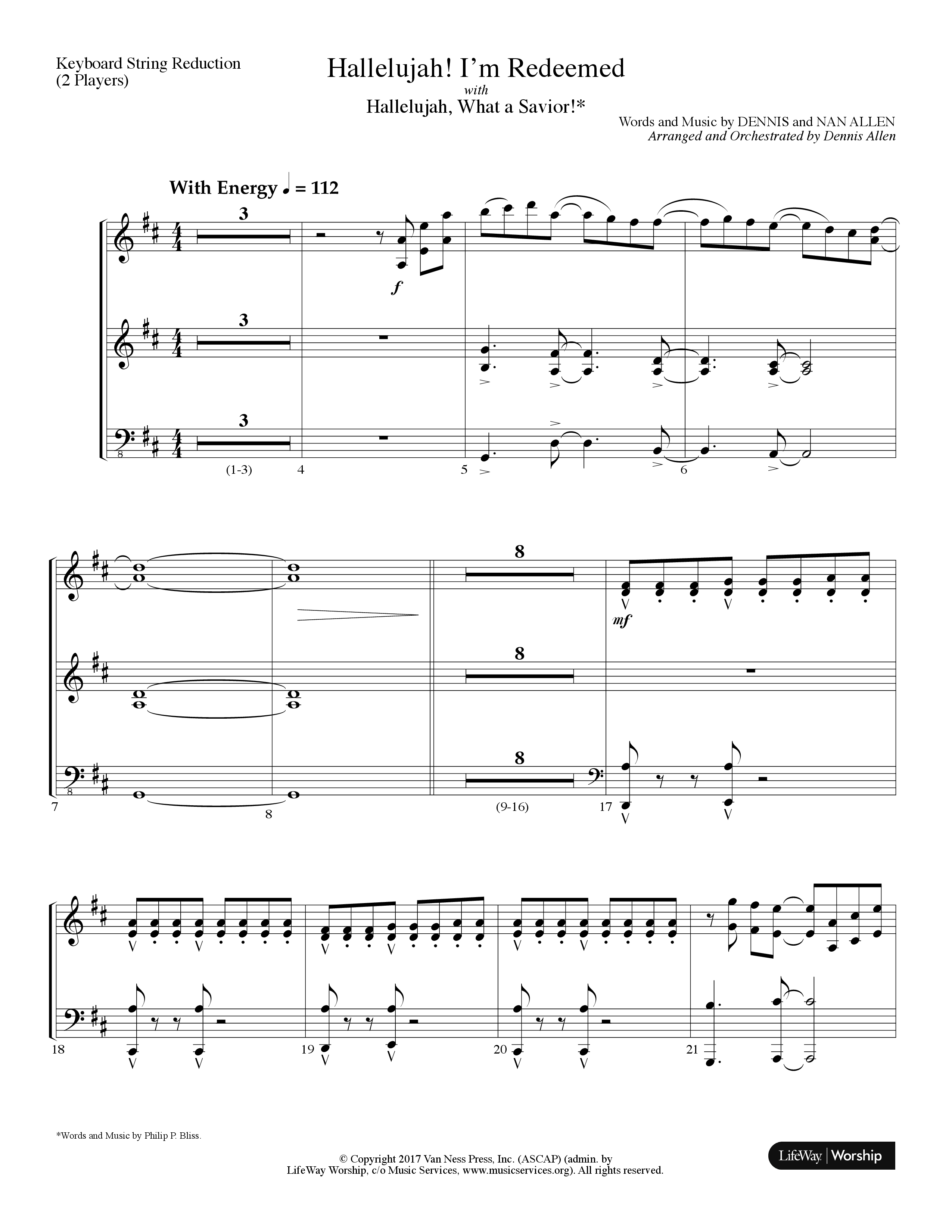 Hallelujah I'm Redeemed (with Hallelujah What A Savior) (Choral Anthem SATB) String Reduction ...