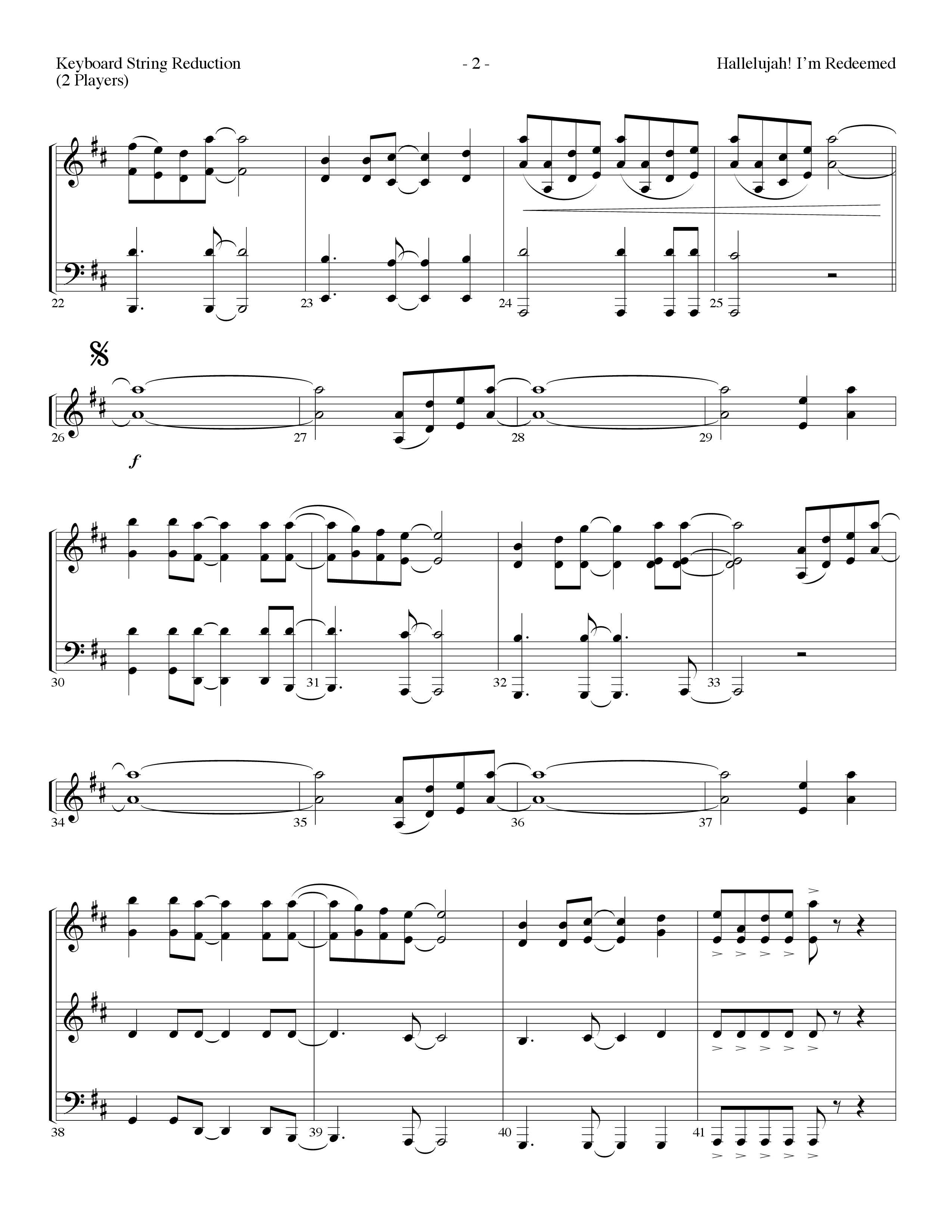 Hallelujah I'm Redeemed (with Hallelujah What A Savior) (Choral Anthem SATB) String Reduction ...